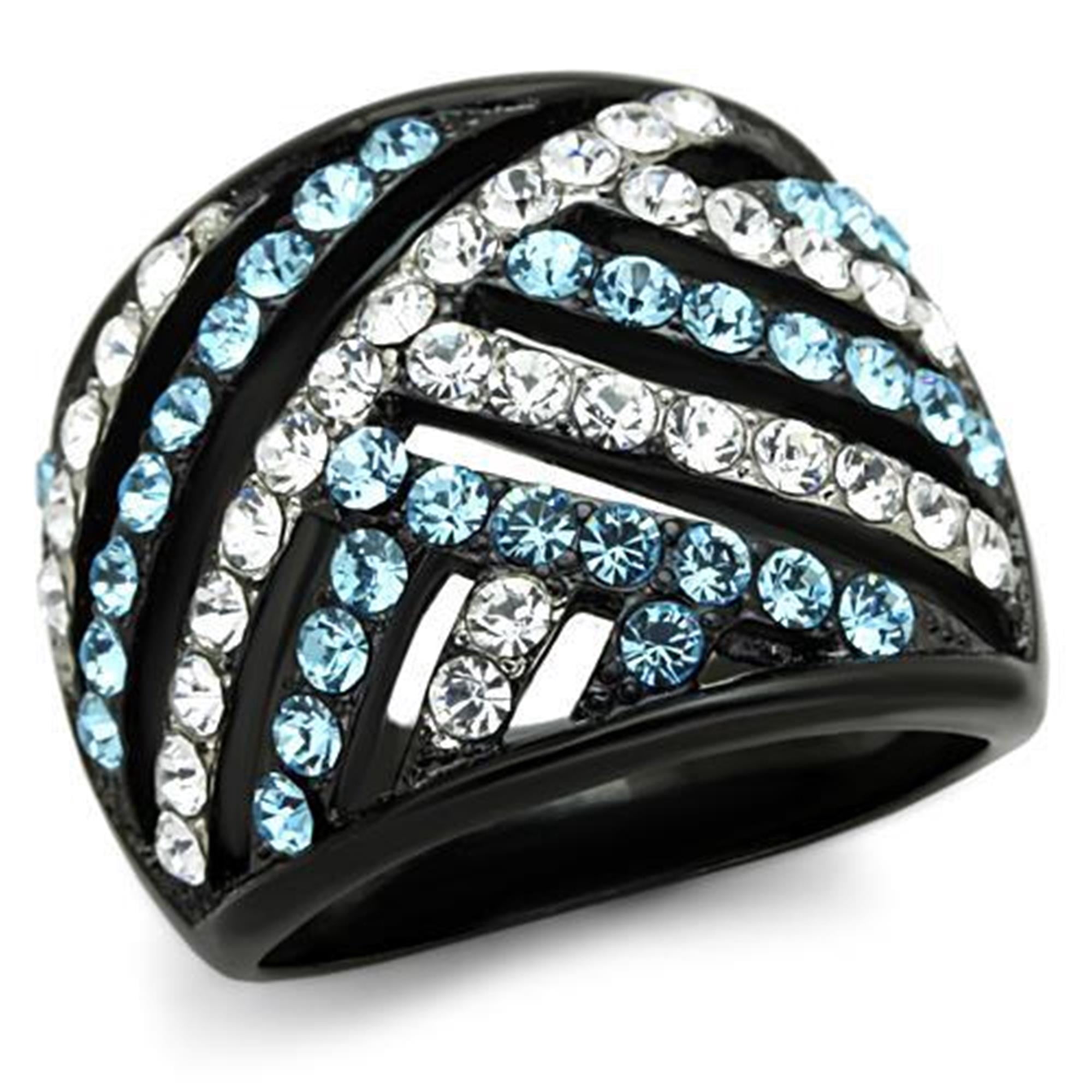 Luxe Jewelry Designs Women's Stainless Steel Two-Tone IP Black Ring ...