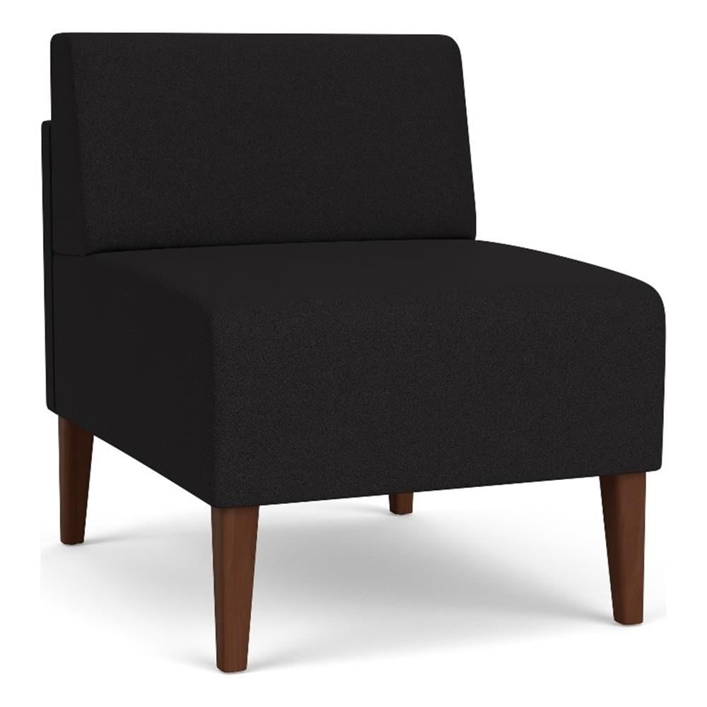 Luxe Lounge Reception Waiting Armless Guest Chair / Black Steel Legs ...