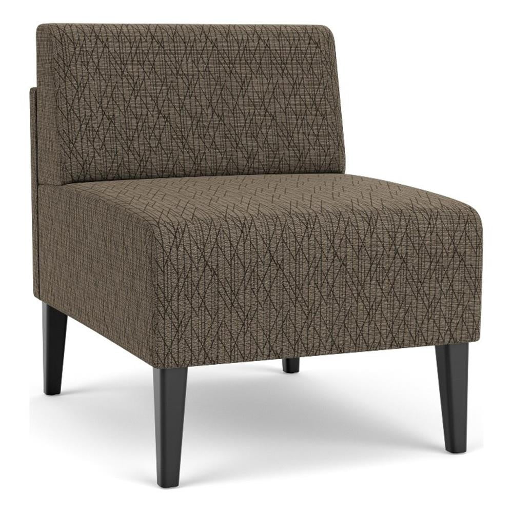 Luxe Lounge Reception Waiting Armless Guest Chair / Black Steel Legs ...