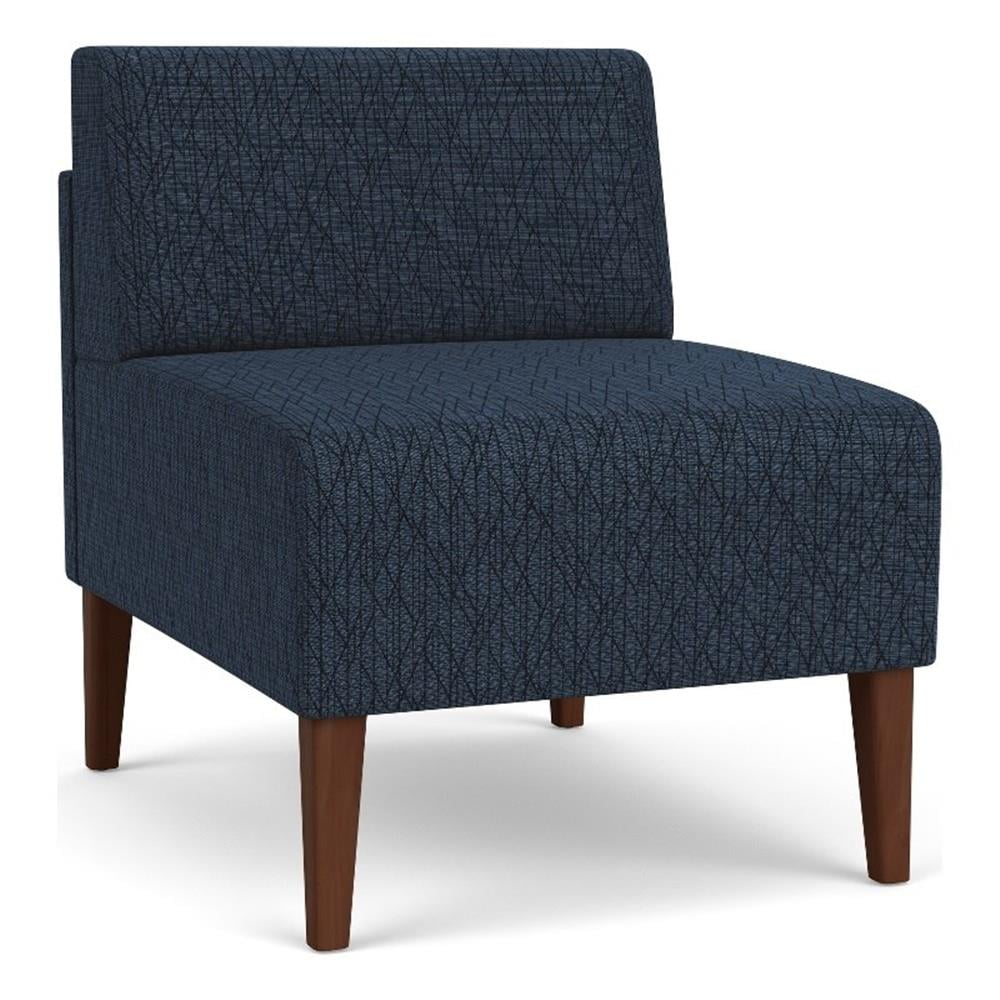 Luxe Lounge Reception Waiting Armless Guest Chair / Walnut Wood Legs ...
