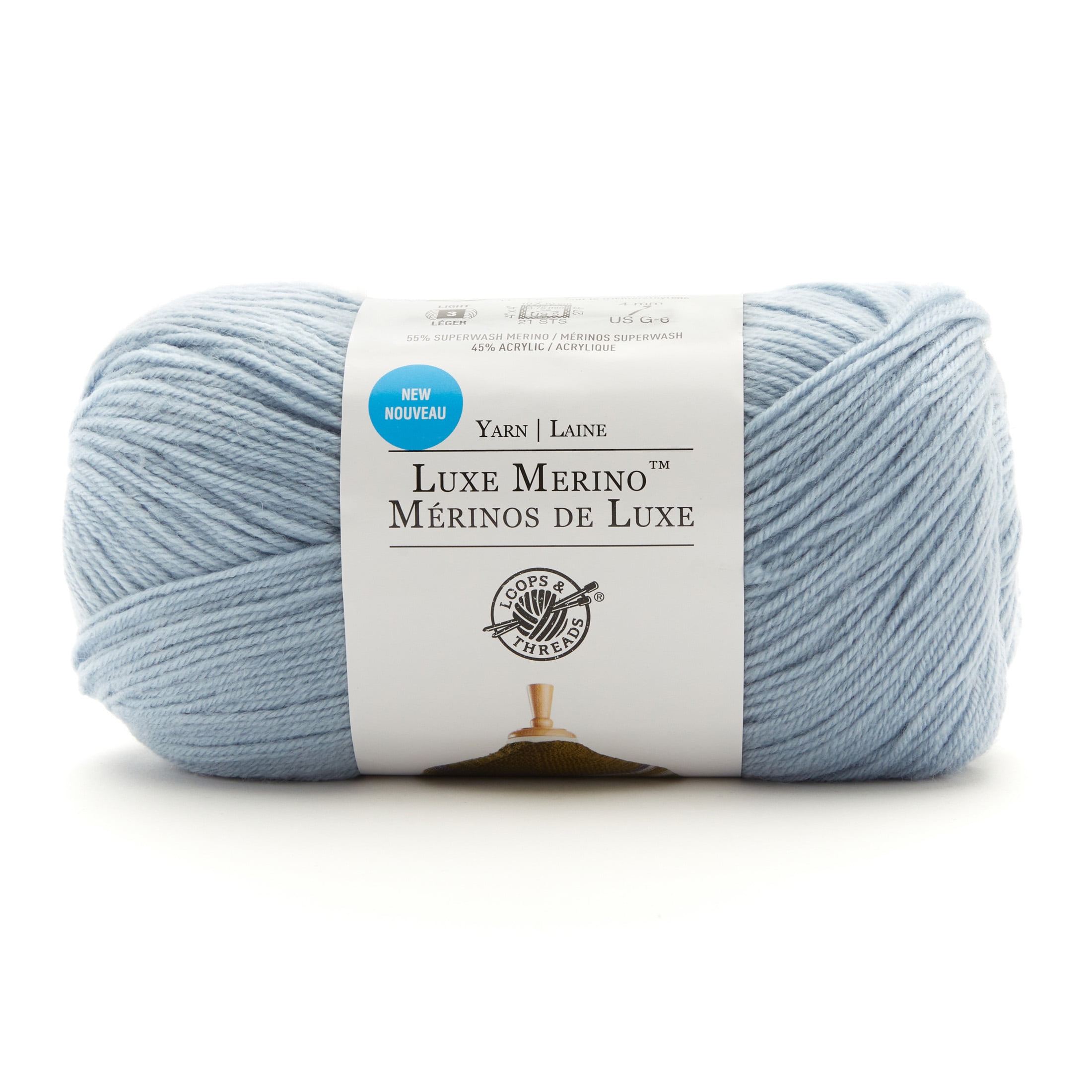 Luxe Merino Solid Yarn by Loops & Threads - Yarn for Knitting - Crochet - Weaving - and Arts ...