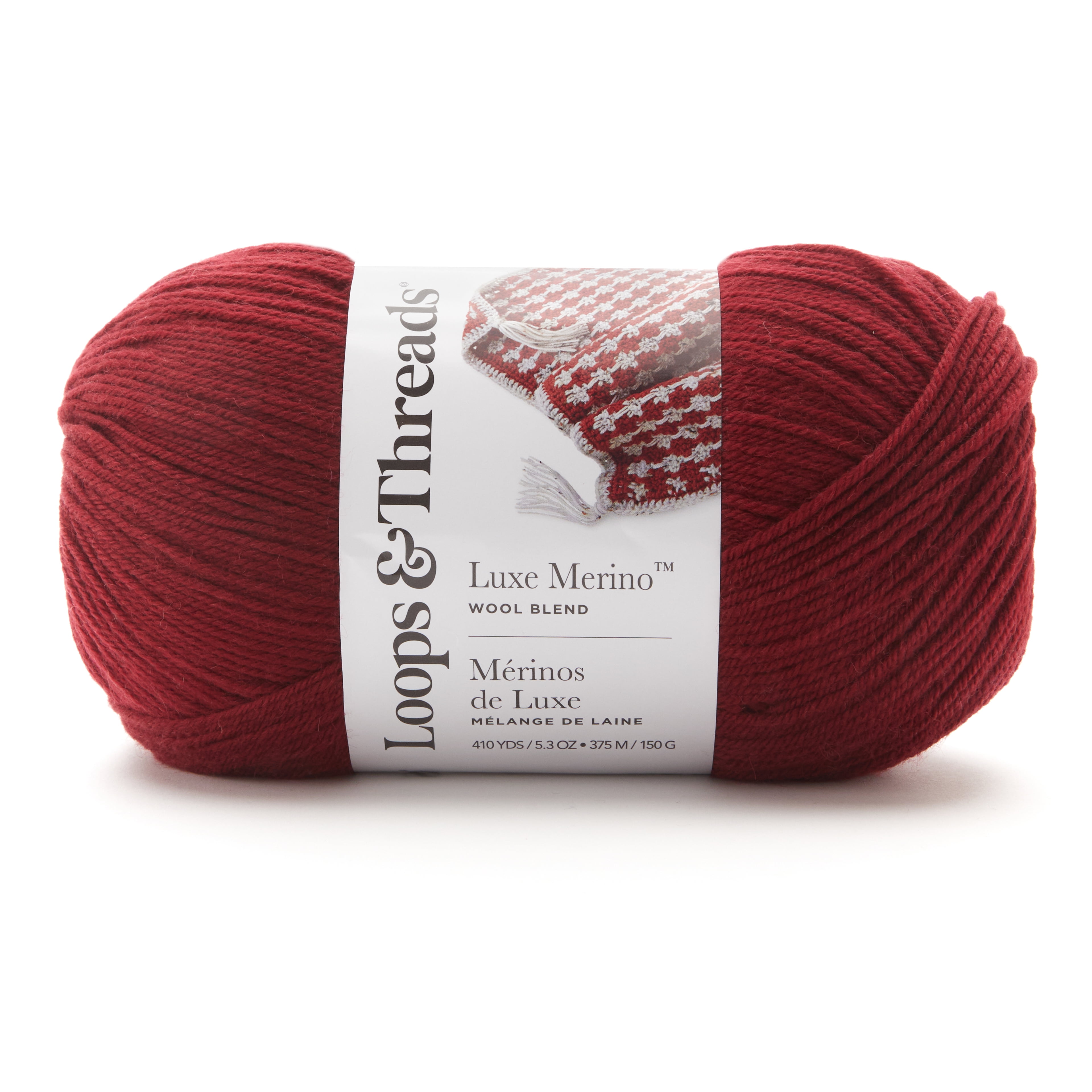 Luxe Merino Solid Yarn by Loops & Threads - Yarn for Knitting - Crochet ...