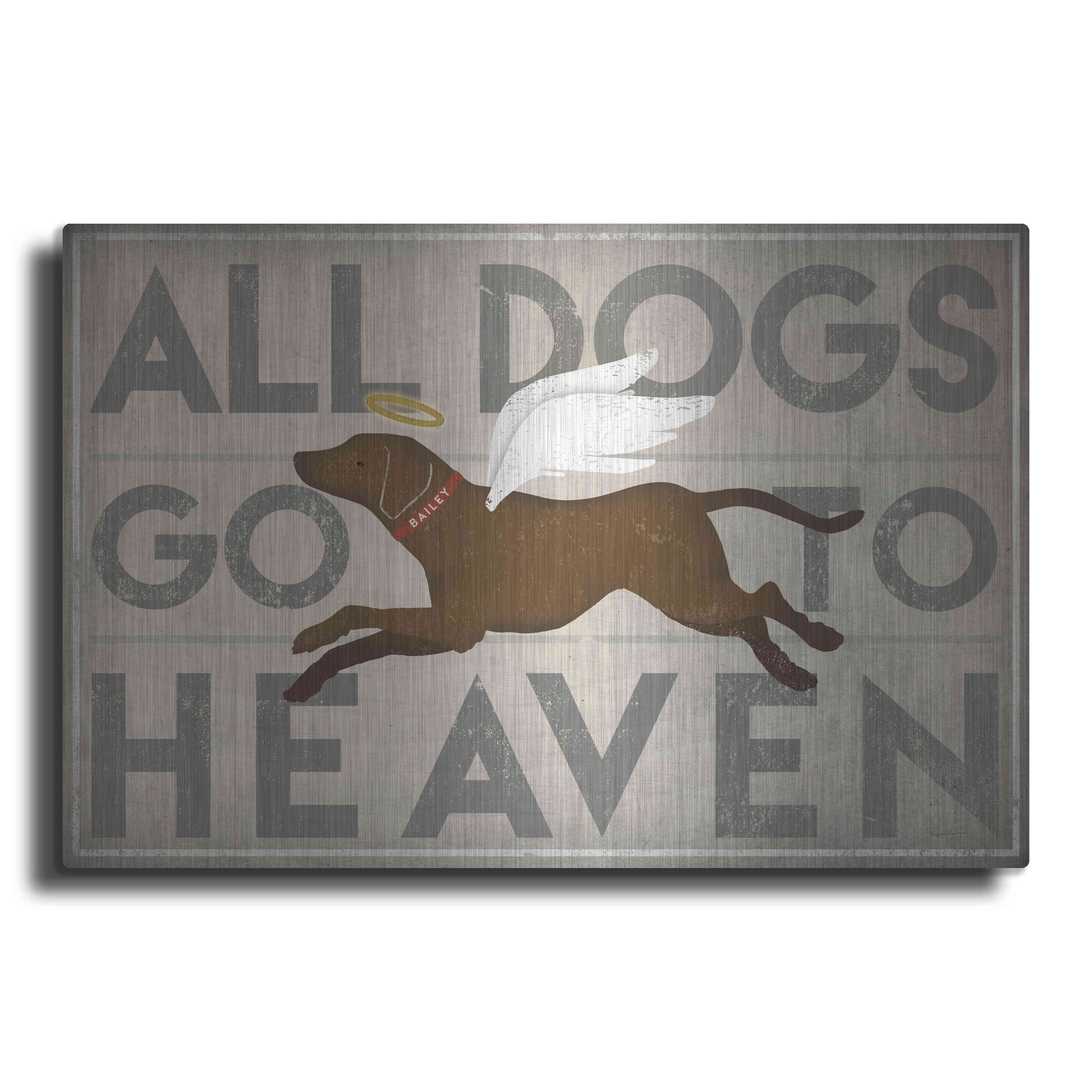 Luxe Metal Art 'All Dogs Go To Heaven II' by Ryan Fowler, Metal Wall ...