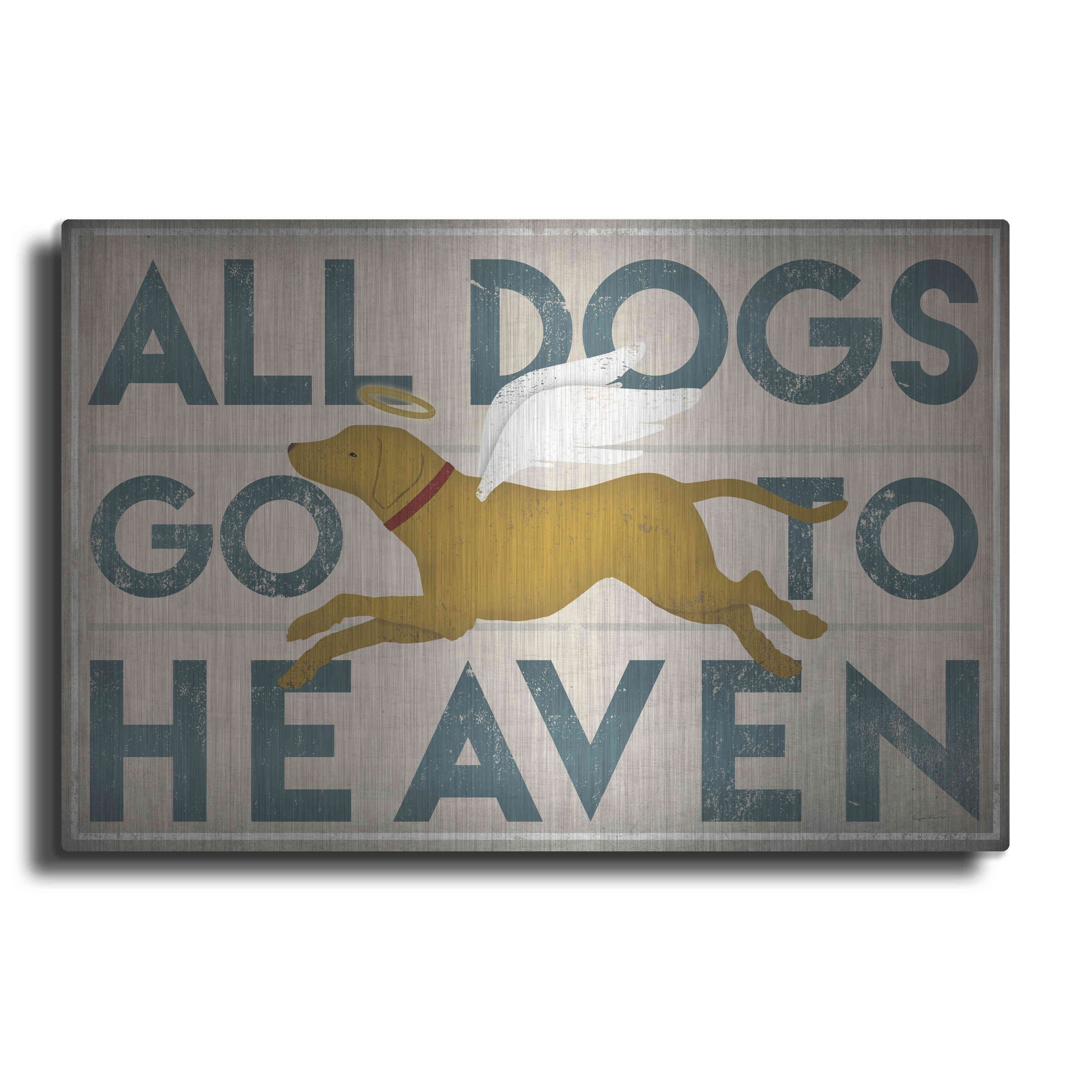 Luxe Metal Art 'All Dogs Go To Heaven III' by Ryan Fowler, Metal Wall ...