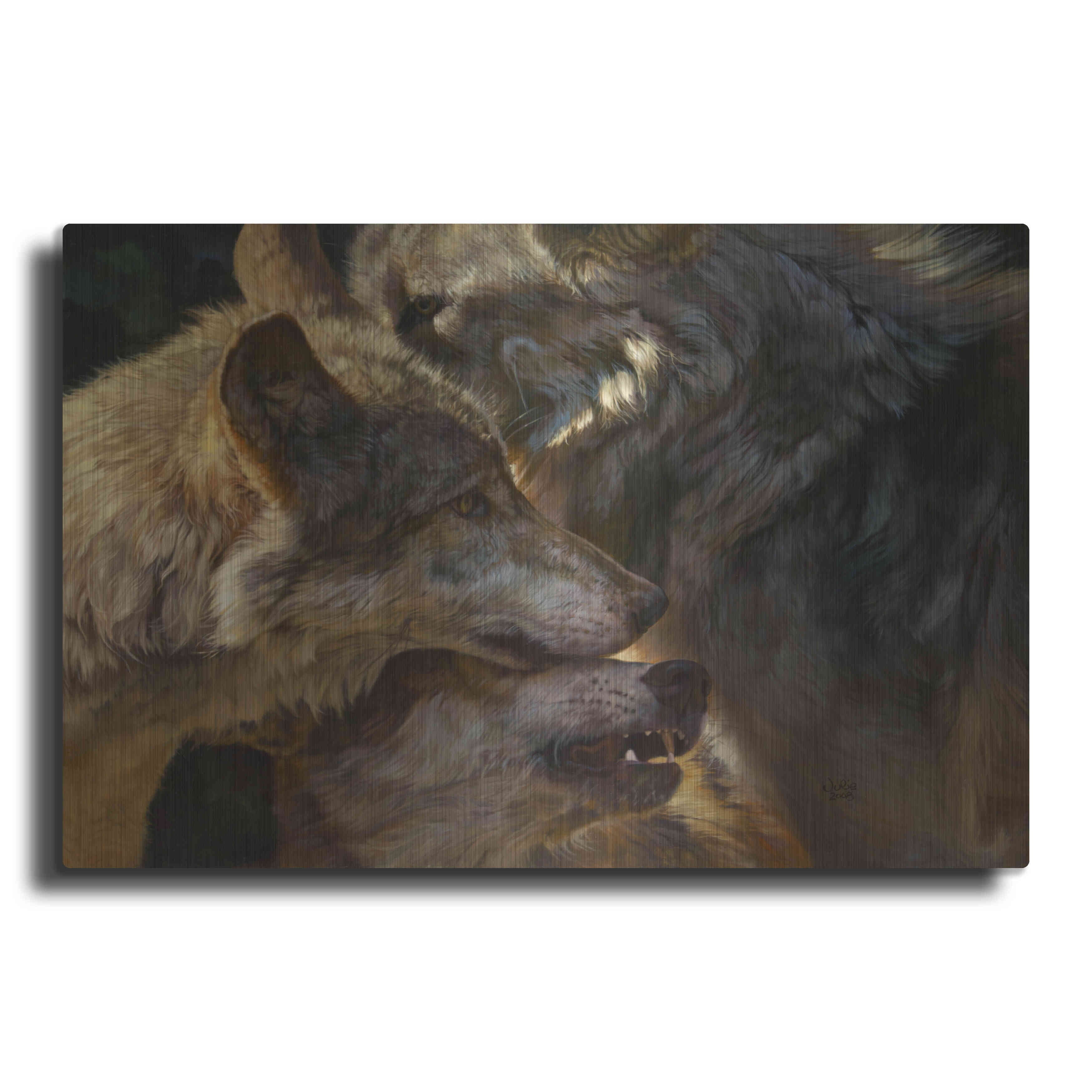 Luxe Metal Art 'Alpha Wolf' by Julie Bel, Metal Wall Art, 24"x16 ...