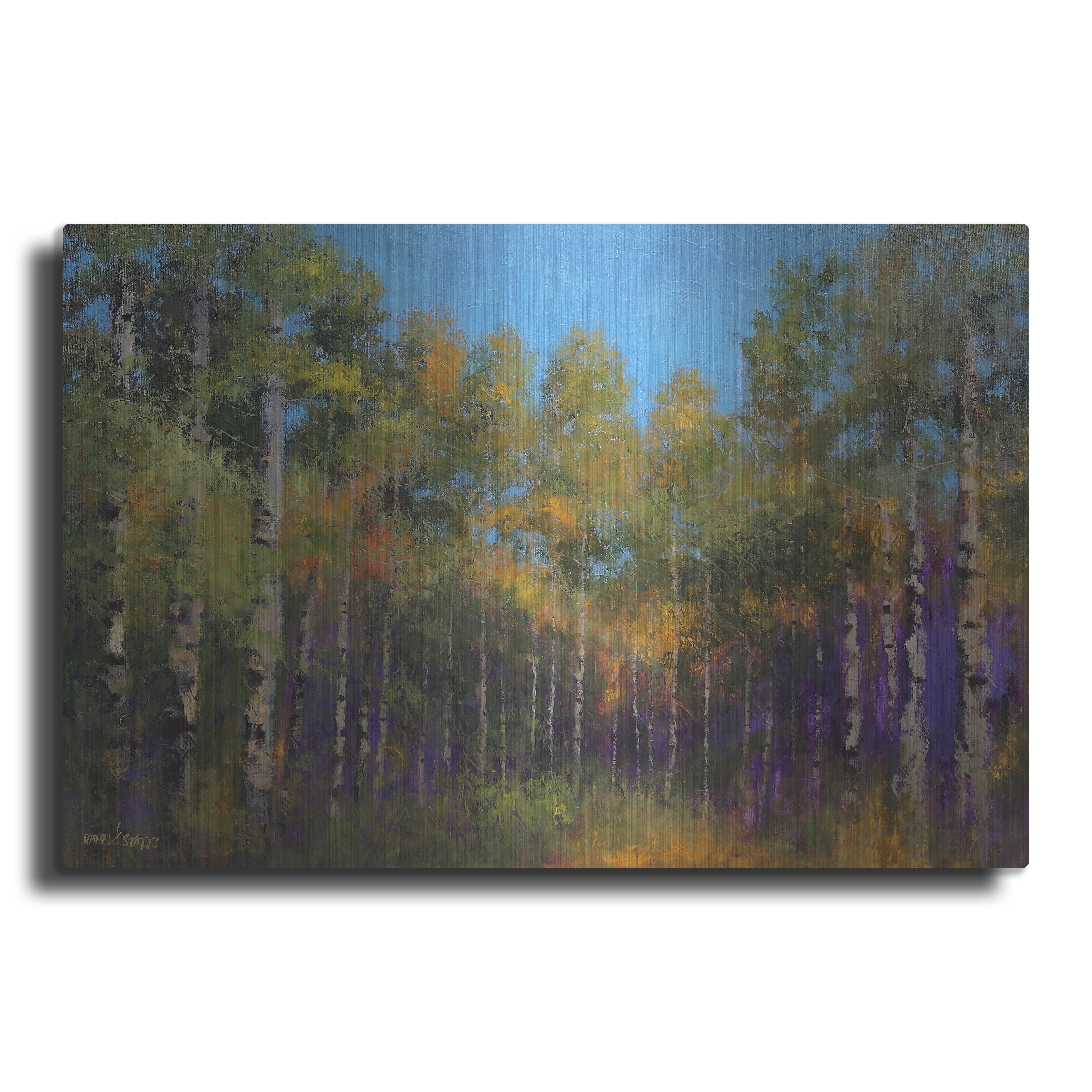 Luxe Metal Art ' Aspen Autumn' by Thomas Stotts, Metal Wall Art, 24"x16 ...