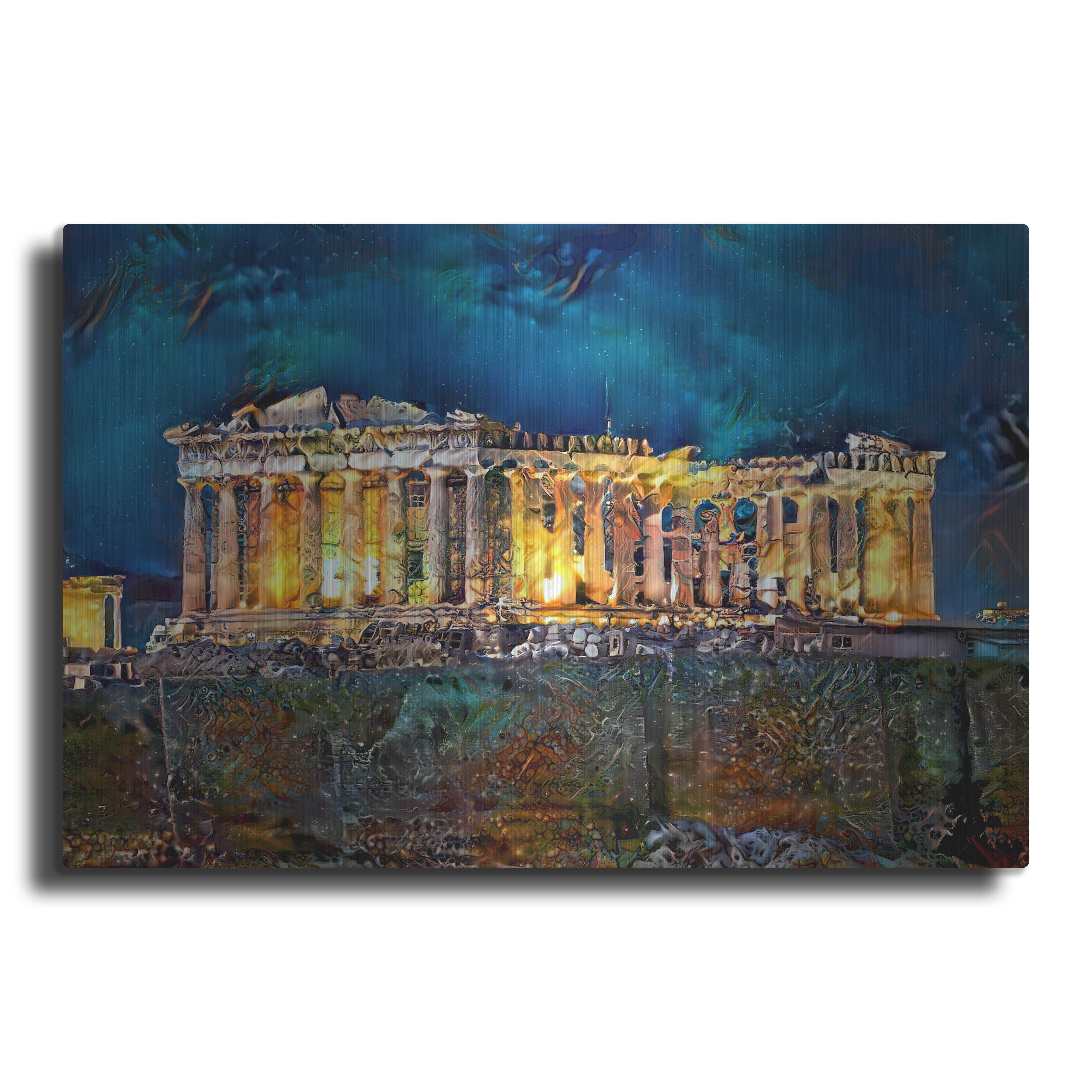 Luxe Metal Art 'Athens Greece Parthenon' by Pedro Gavidia, Metal Wall ...
