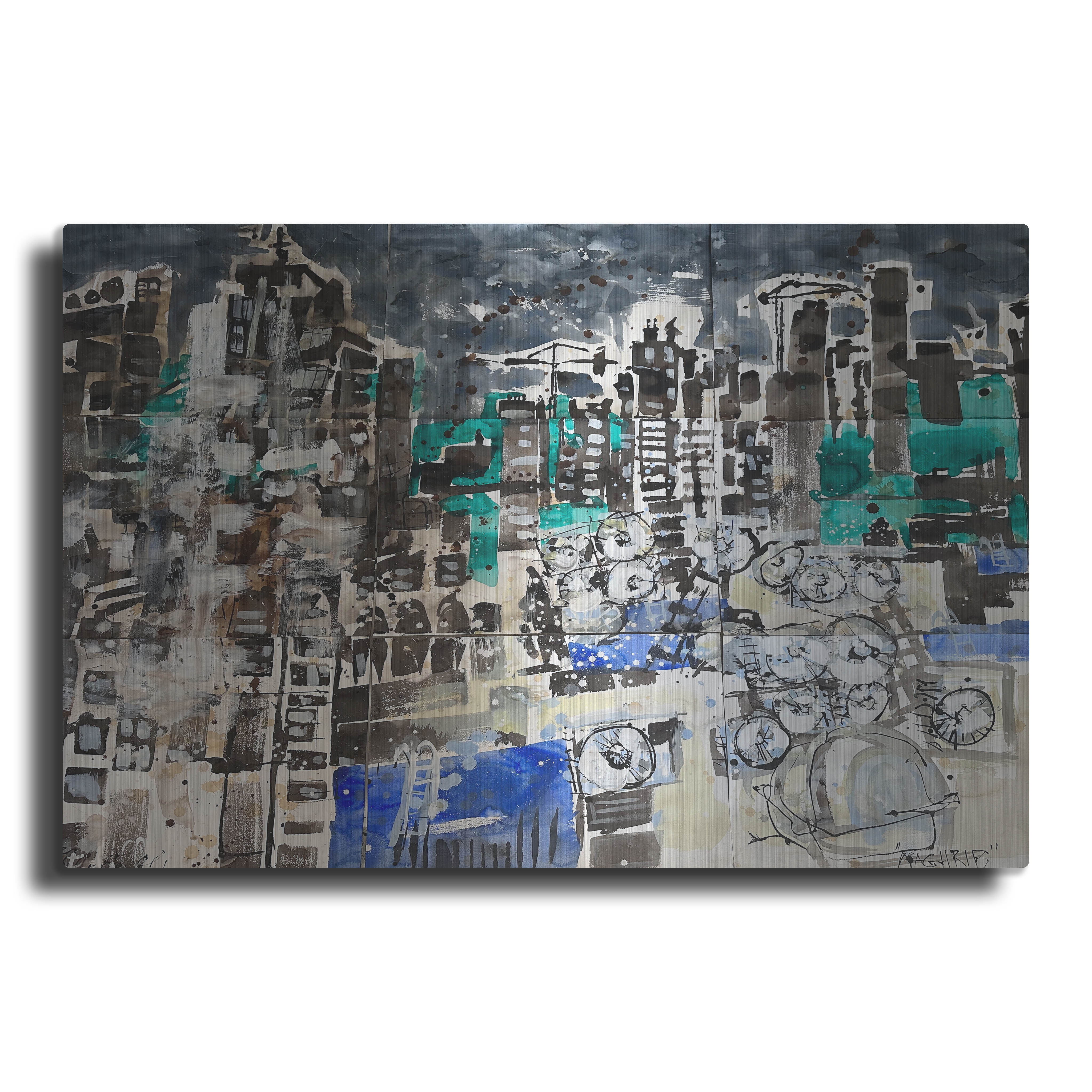 Luxe Metal Art 'Bahrain Rooftops' by Erin McGee Ferrell Metal Wall Art ...
