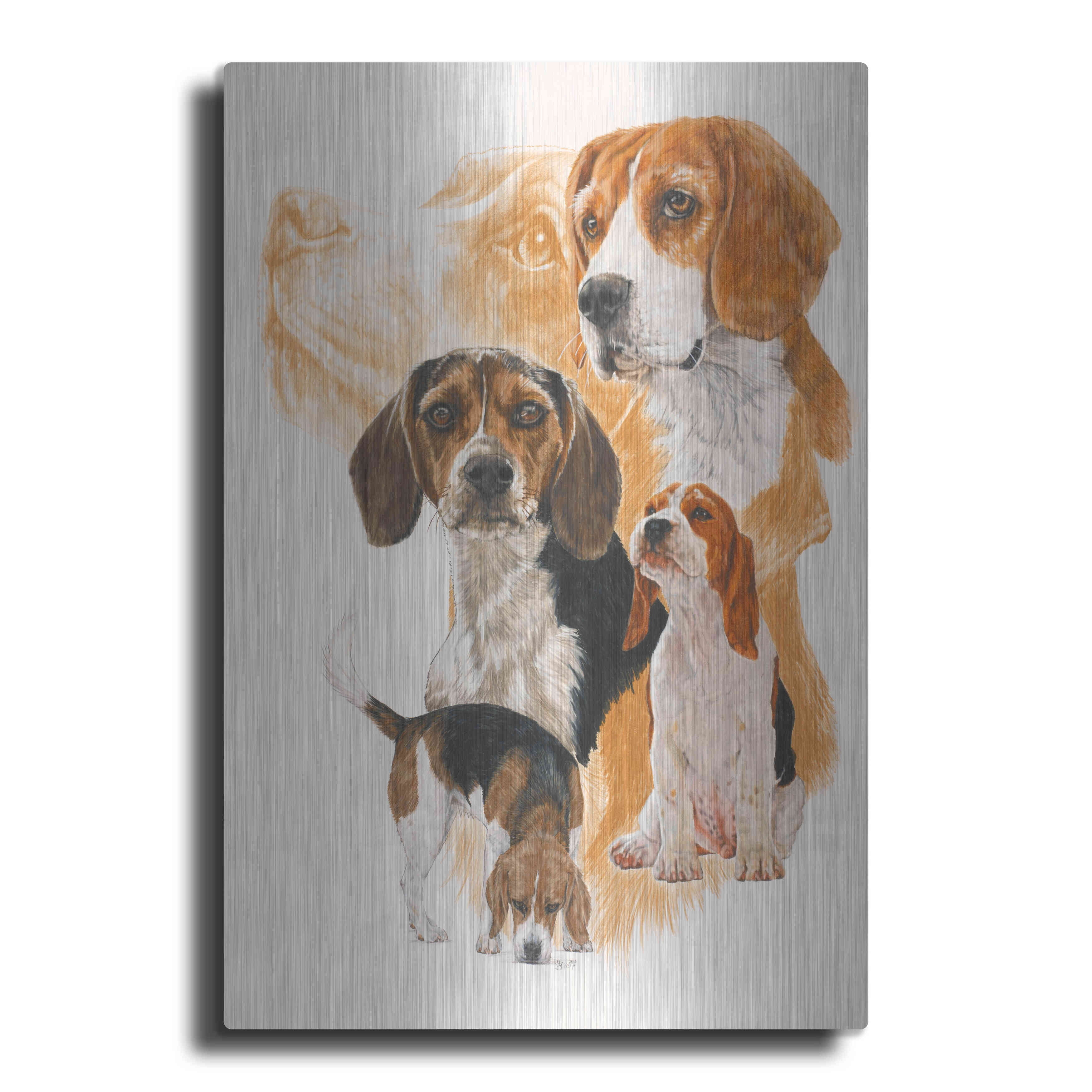 Luxe Metal Art 'Beagle and Ghost Image' by Barbara Keith, Metal Wall ...