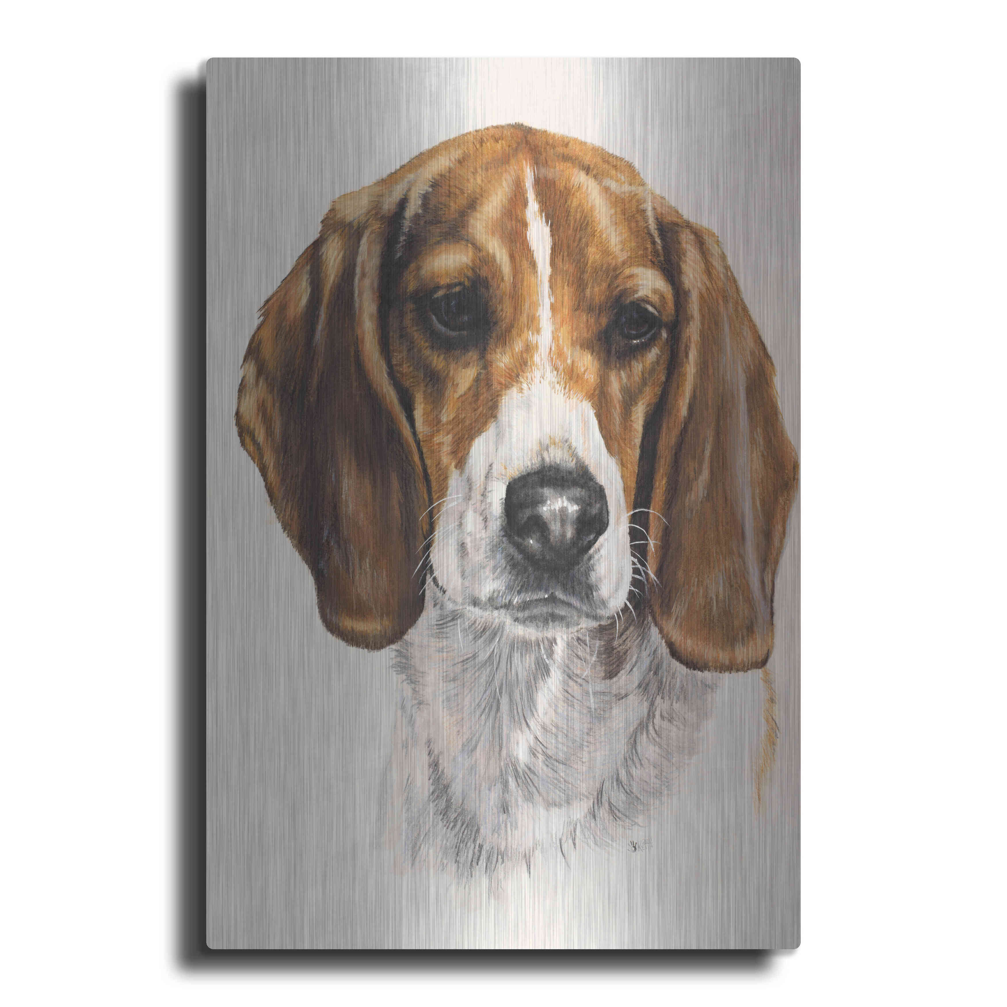 Luxe Metal Art 'Beagle' by Barbara Keith, Metal Wall Art, 16"x24 ...