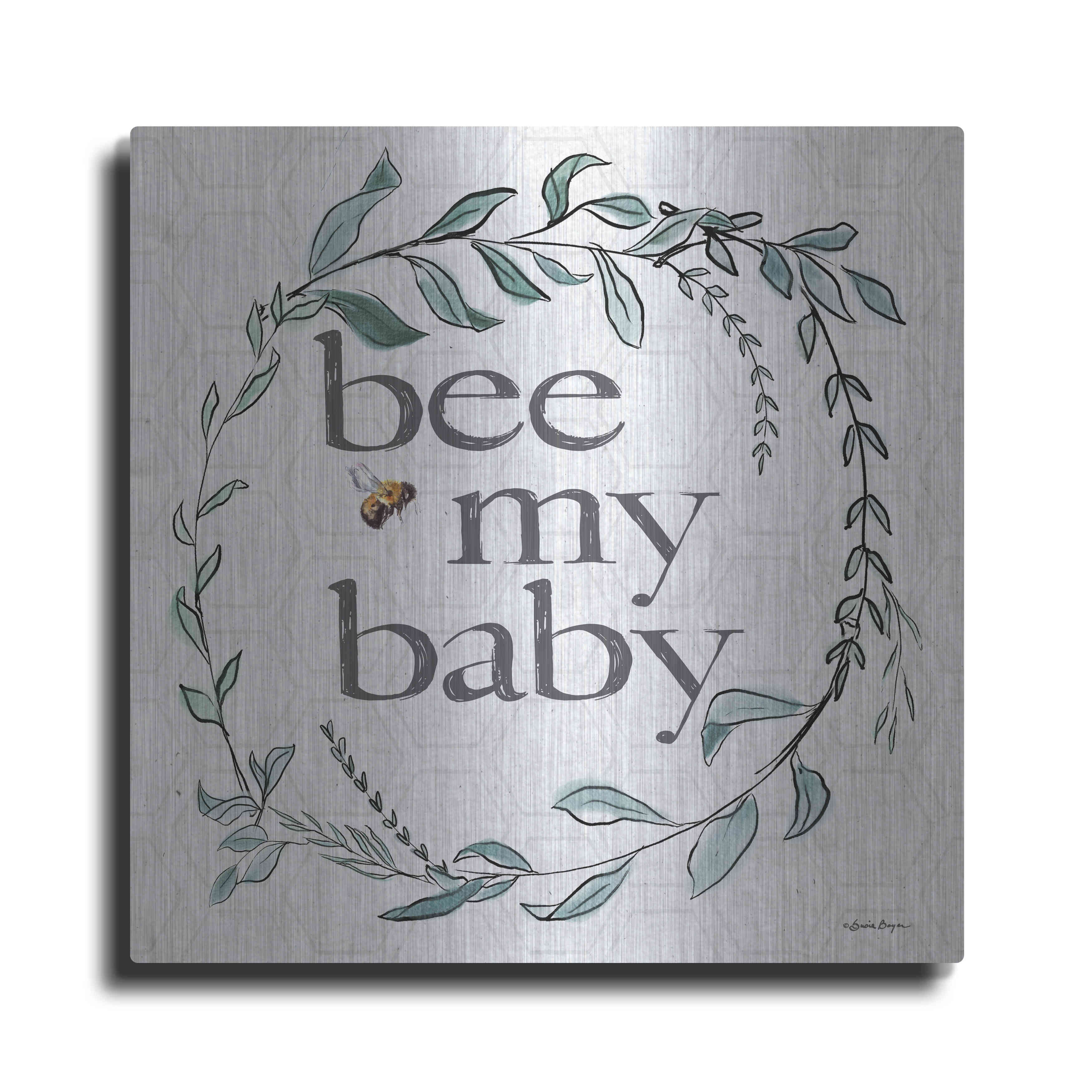 Luxe Metal Art 'Bee My Baby' by Susie Boyer, Metal Wall Art, 12"x12 ...