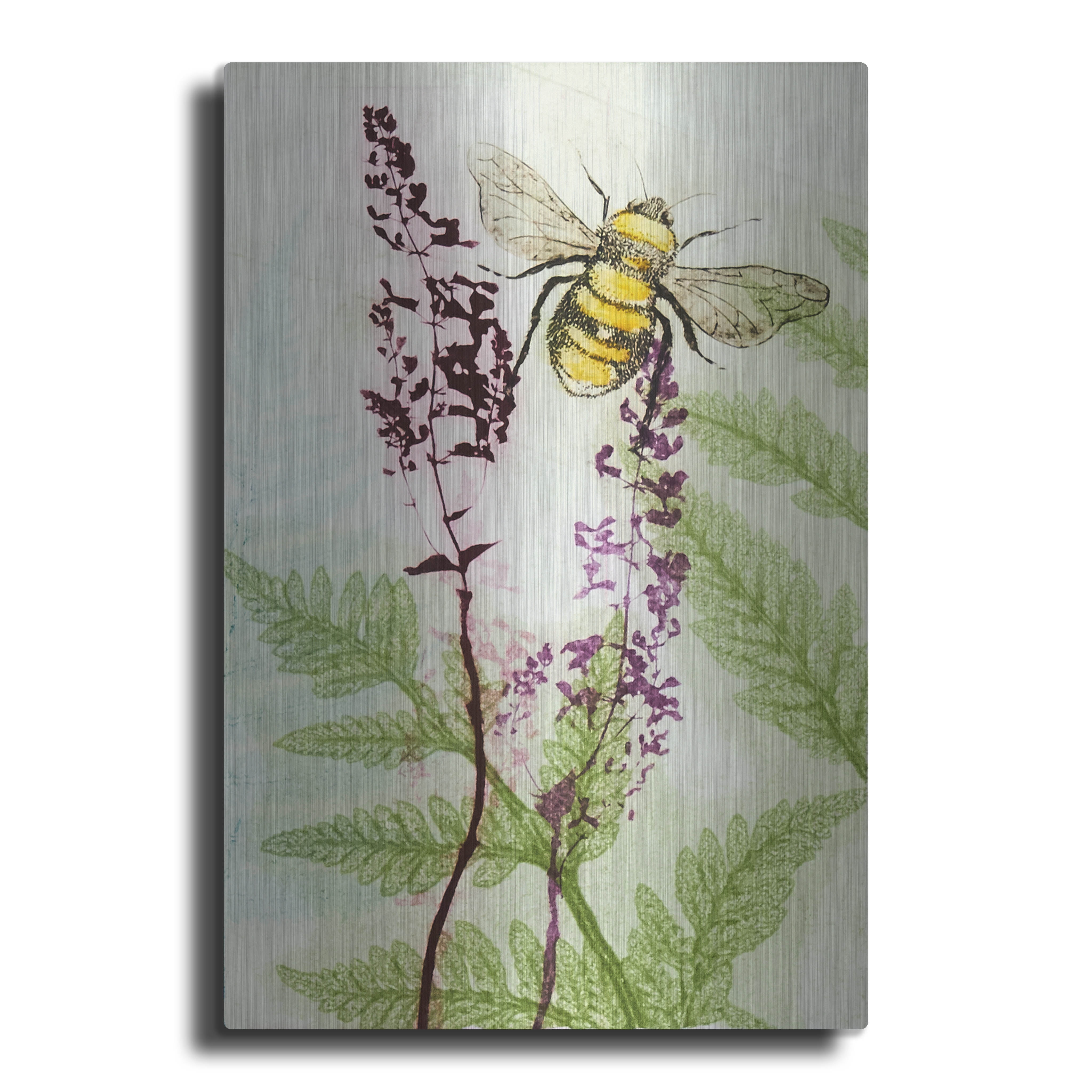 Luxe Metal Art ' Bees Amongst the Liriope' by Trudy Rice, Metal Wall ...