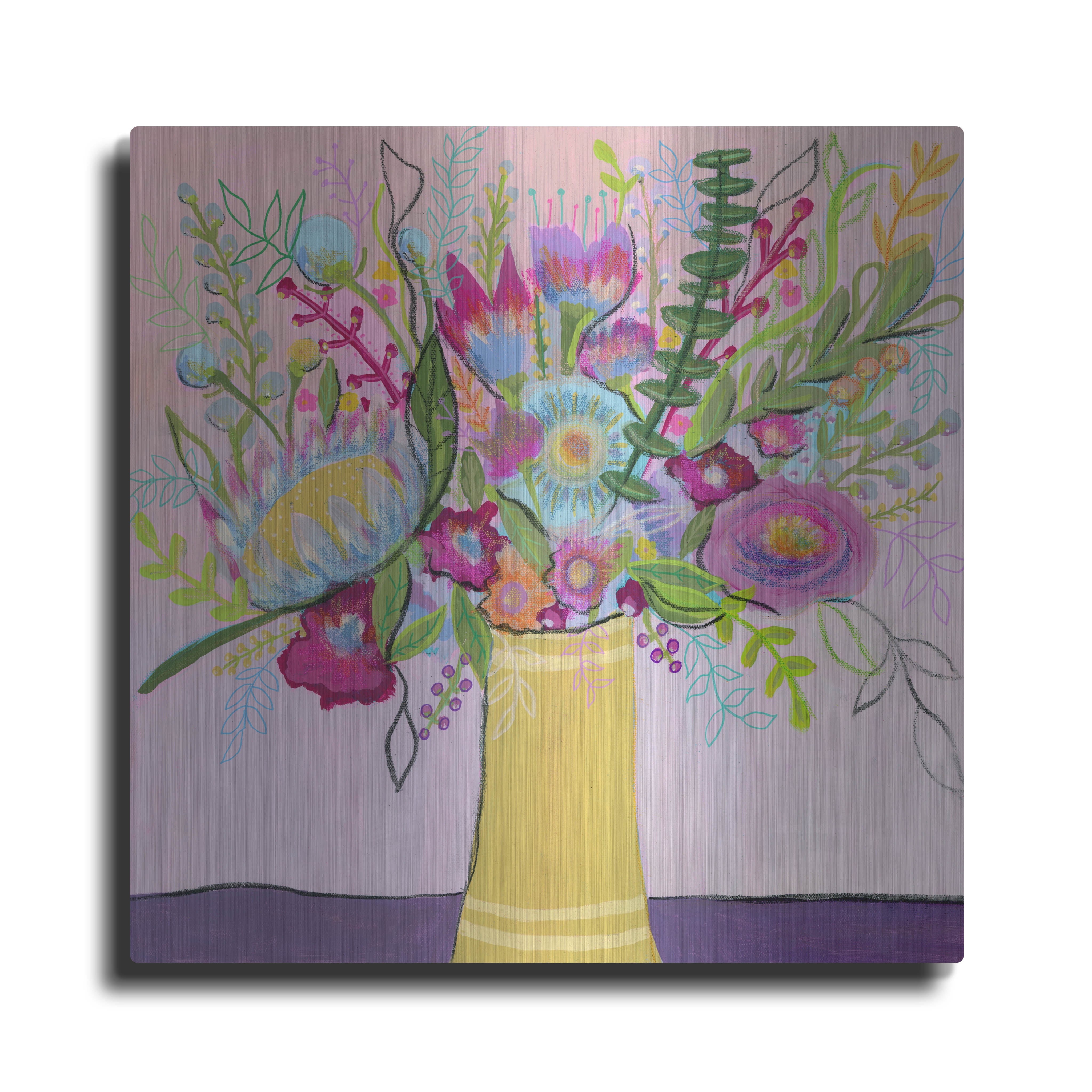 Luxe Metal Art 'Bold Bouquet' by Jeri Hauth Metal Wall Art, 12" x 12 ...