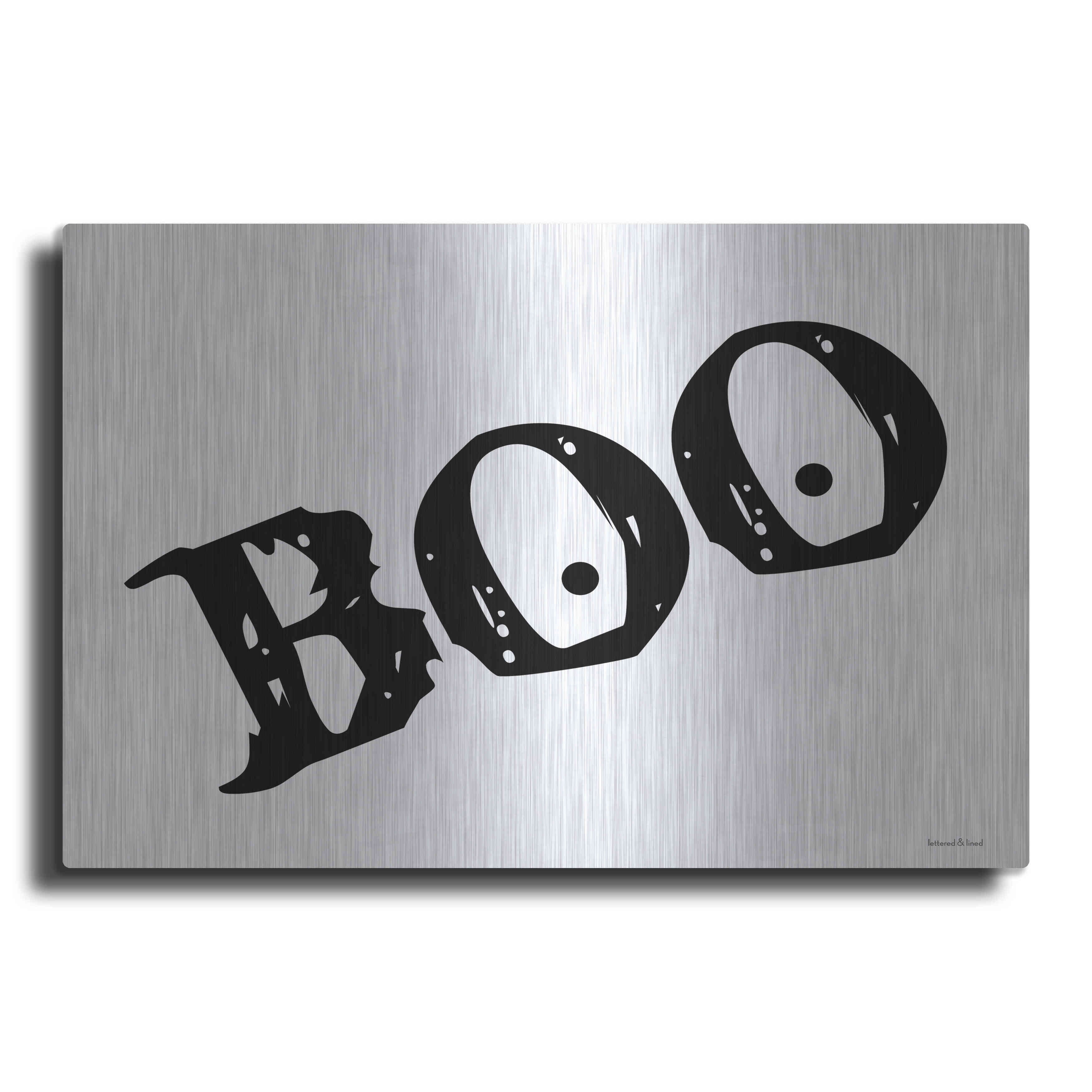 Luxe Metal Art 'Boo' by Lettered & Lined, Metal Wall Art, 16"x12 ...