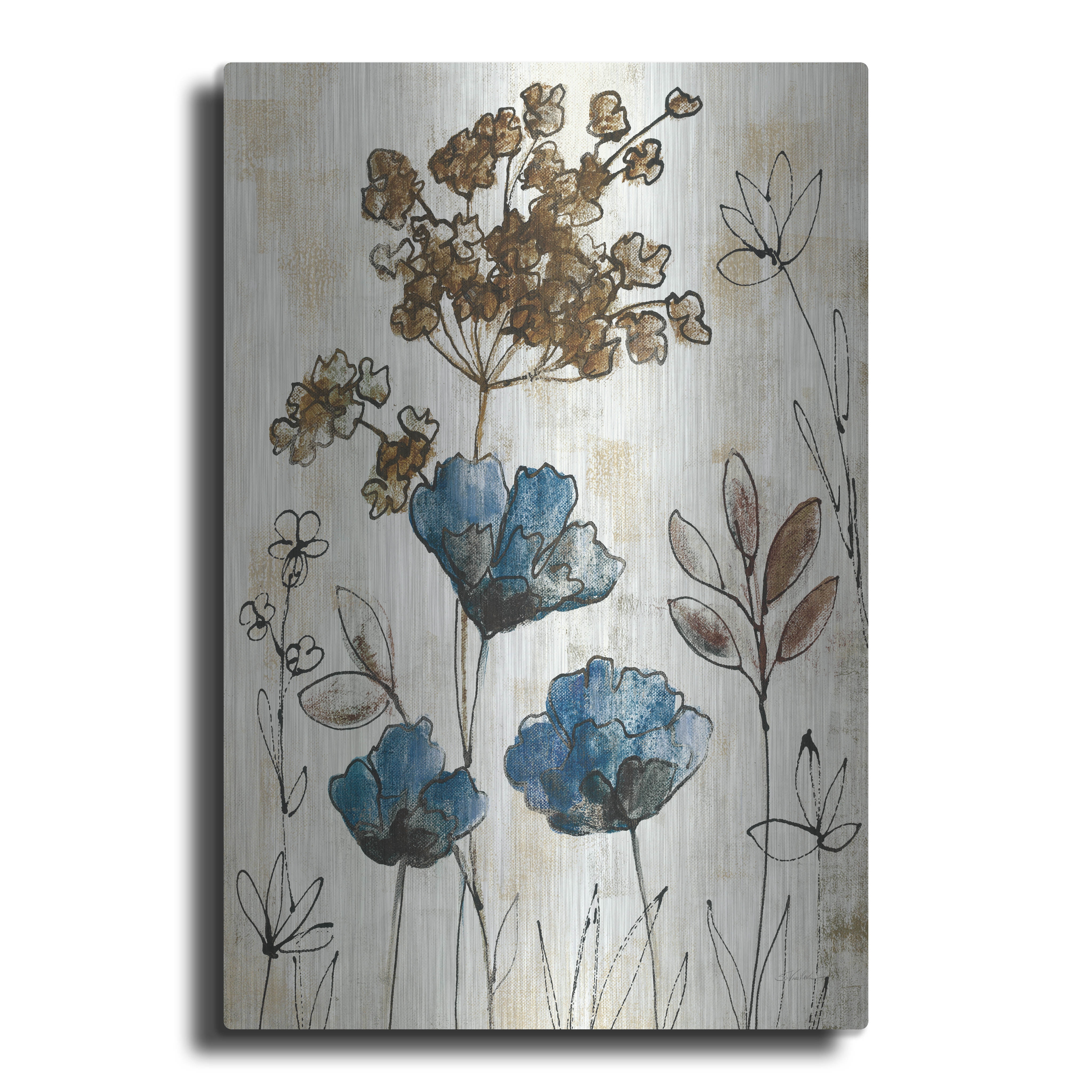 Luxe Metal Art 'Botanical Trio 2 Neutral' by Silvia Vassileva Metal ...