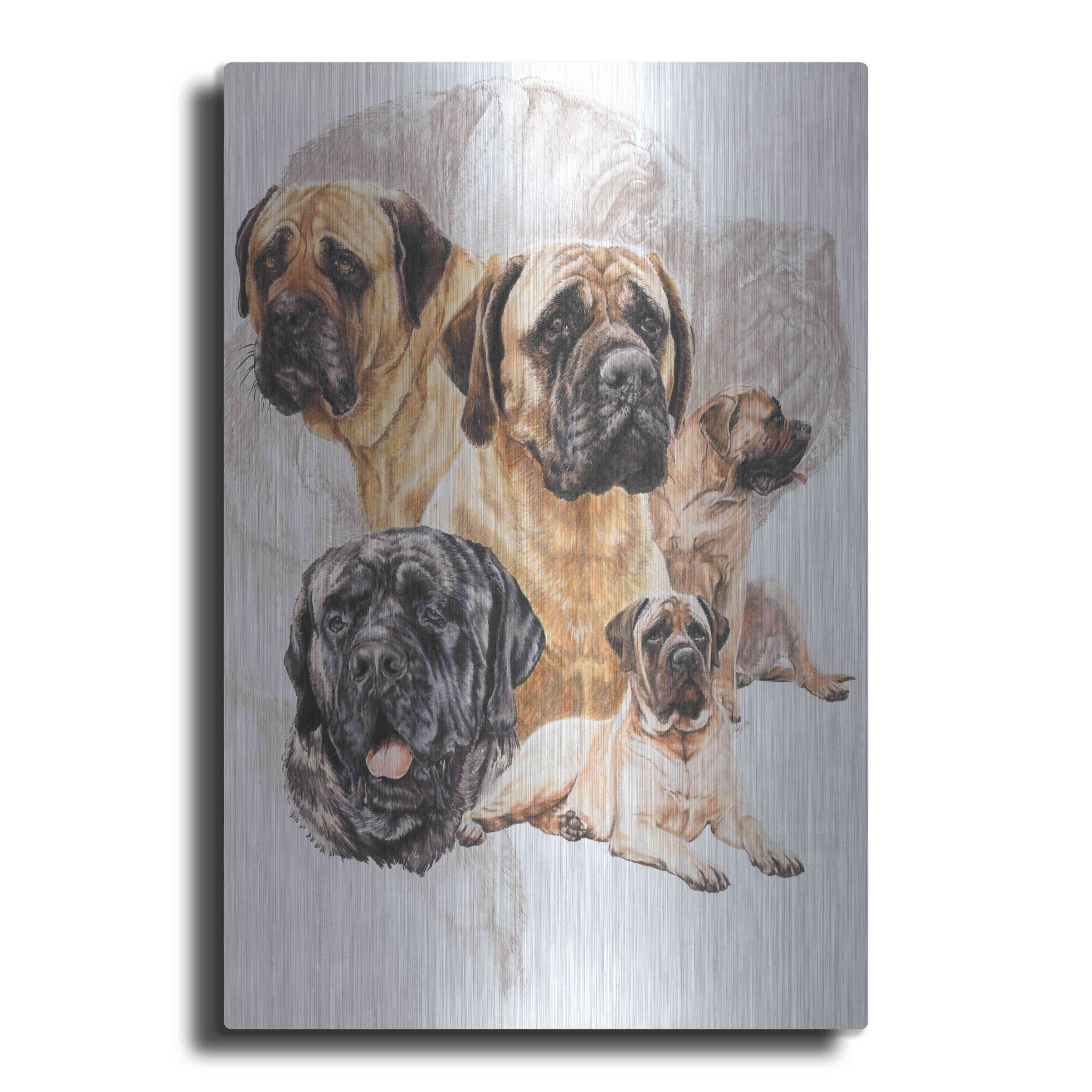Luxe Metal Art 'Bull Mastiff with Ghost' by Barbara Keith, Metal Wall ...