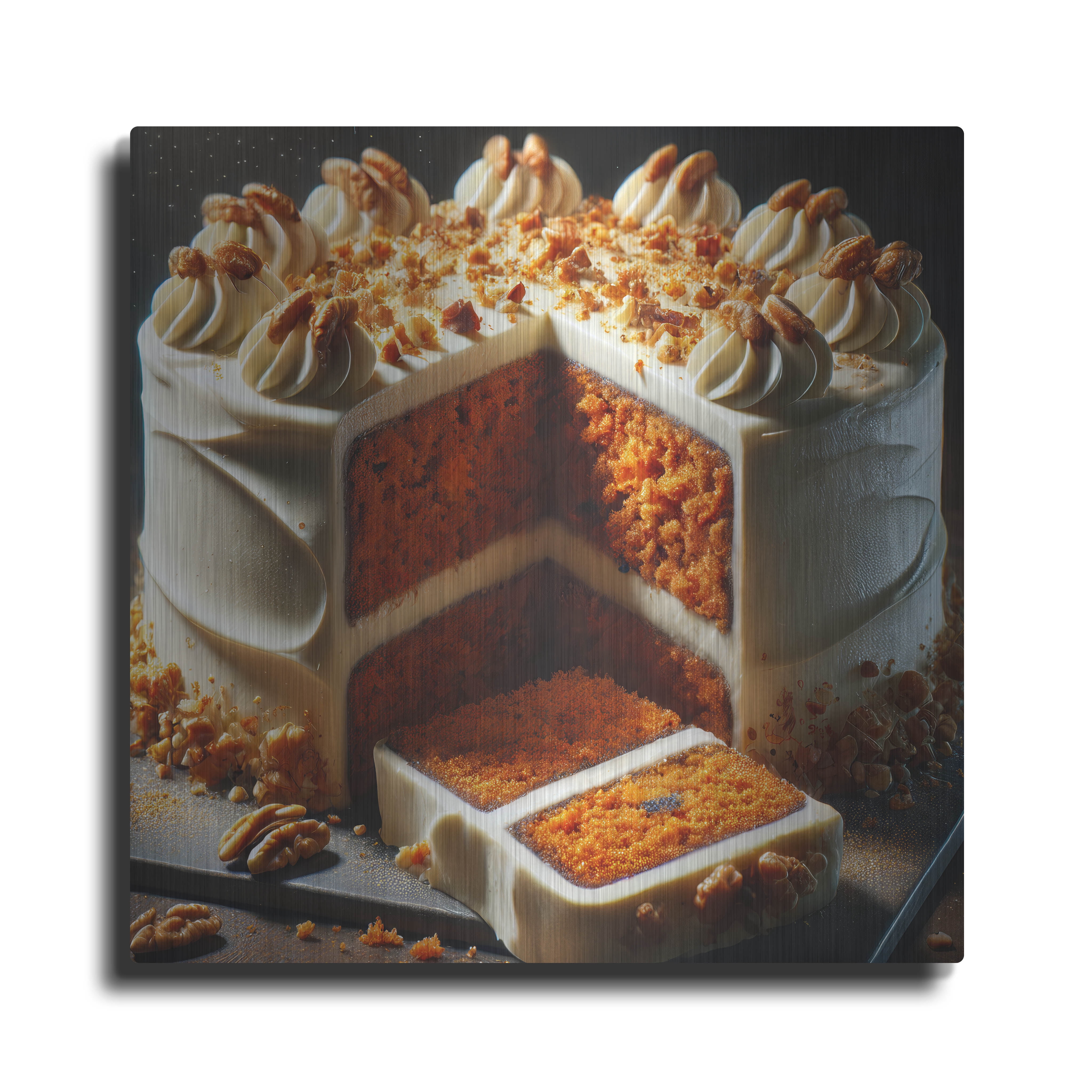 Luxe Metal Art 'Carrot Cake' by Rey Klimt Metal Wall Art, 12" x 12 ...