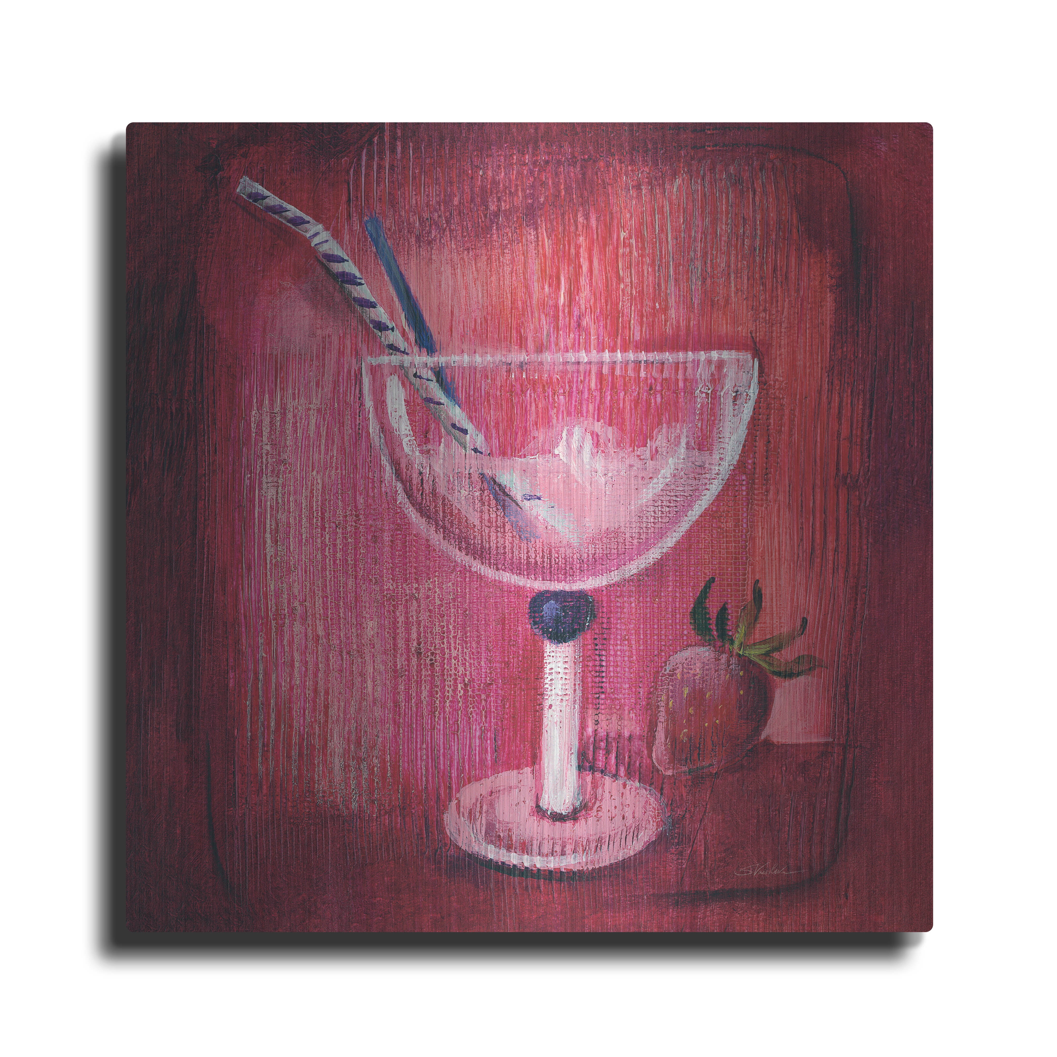 Luxe Metal Art 'Cheers 3' by Silvia Vassileva Metal Wall Art, 12" x 12 ...
