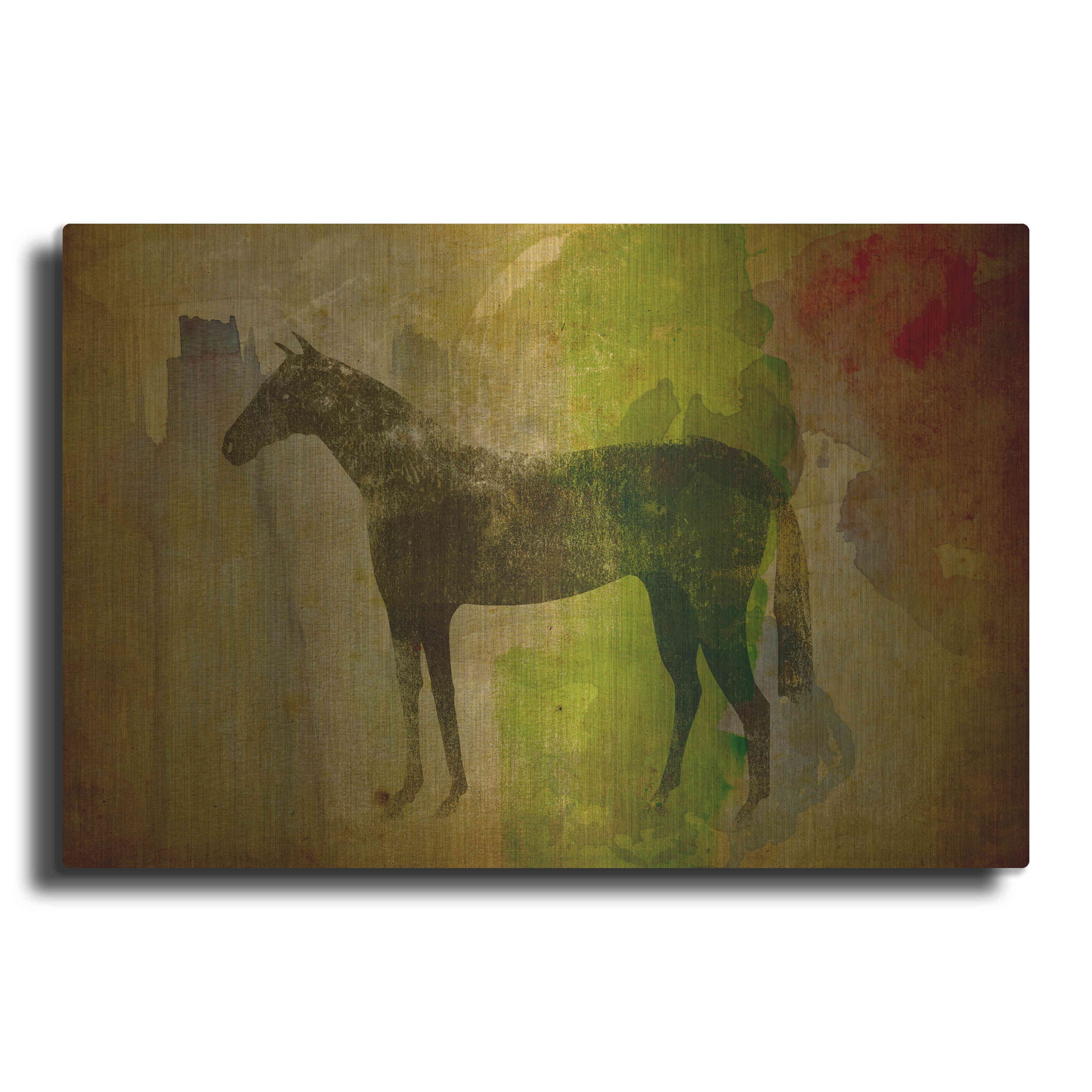 Luxe Metal Art 'Cheval Noir v2' by Ryan Fowler, Metal Wall Art, 16"x12" - Walmart.com
