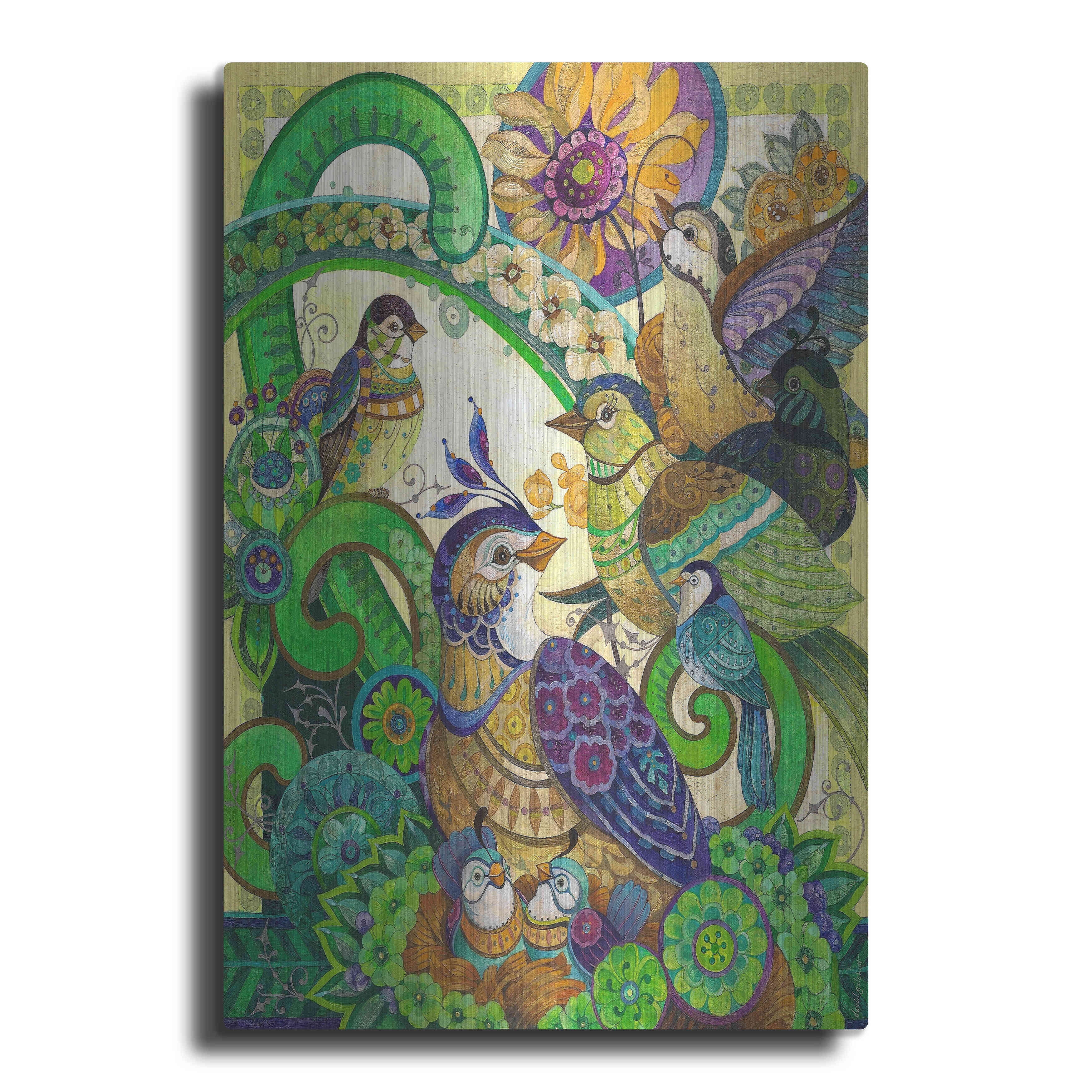 Luxe Metal Art 'Chirp' by David Galchutt, Metal Wall Art, 16"x24 ...