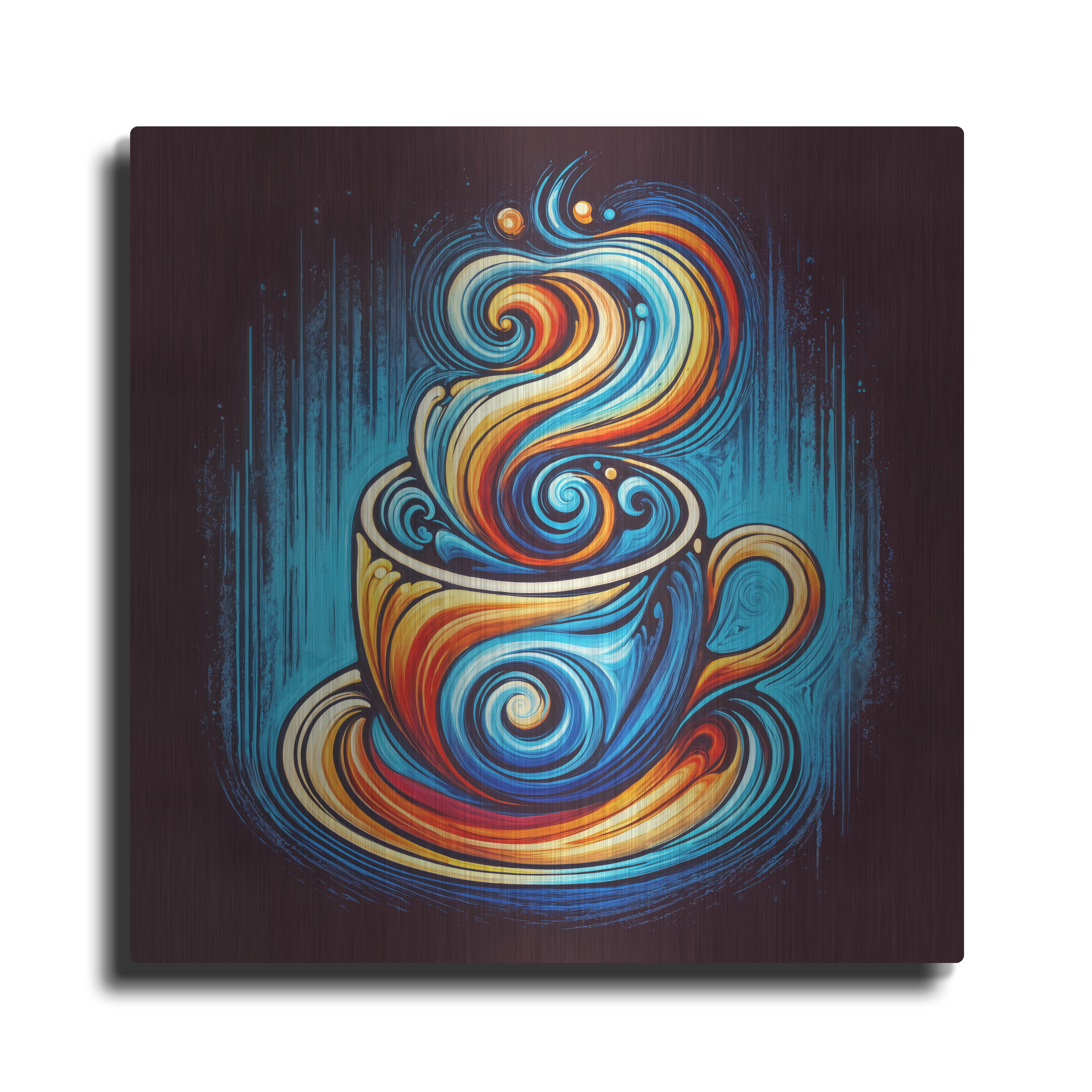 Luxe Metal Art 'Coffee Cup Abstract' by Rey Klimt Metal Wall Art, 12" x ...