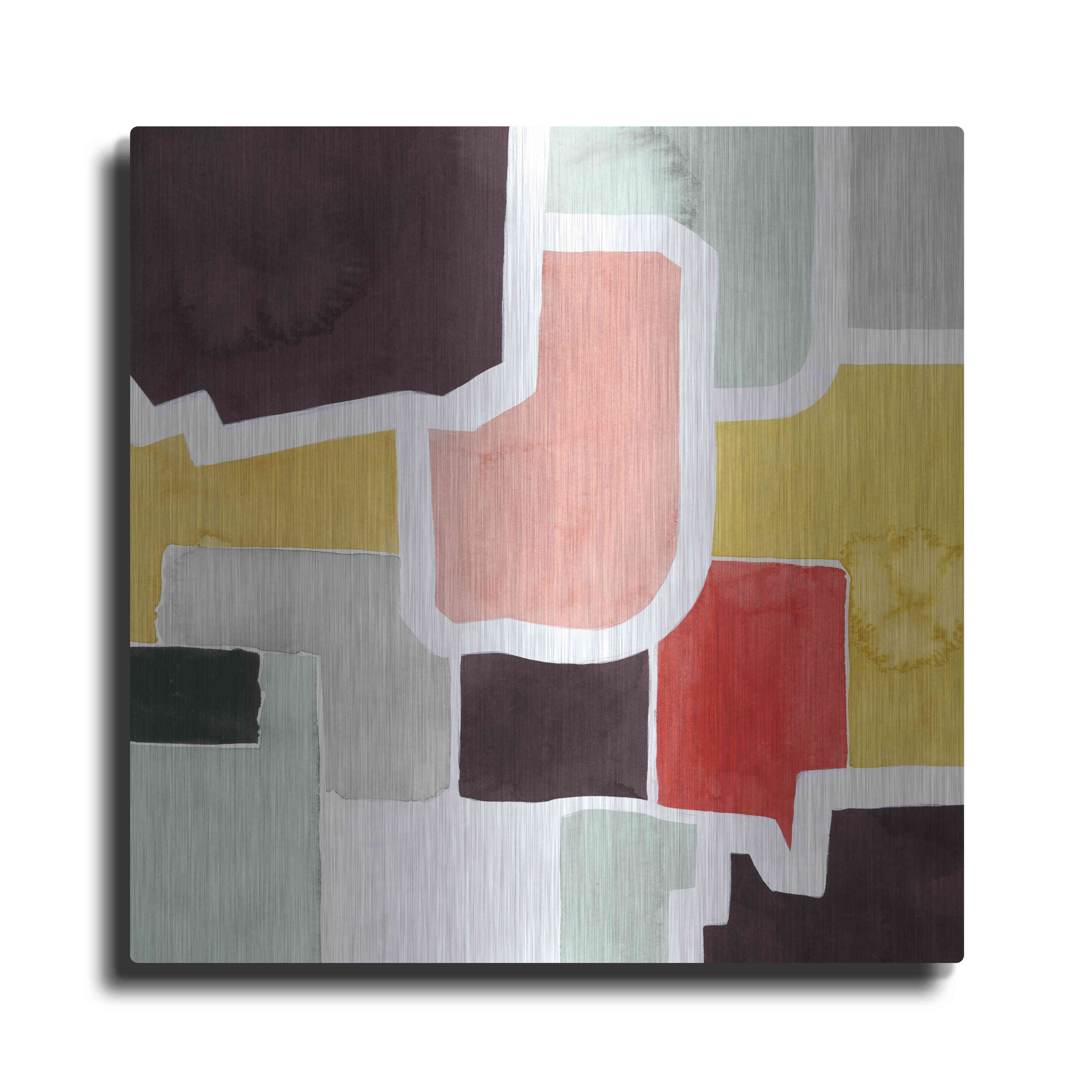 Luxe Metal Art 'Color Blocking IV' by Grace Popp Metal Wall Art, 12"x12 ...