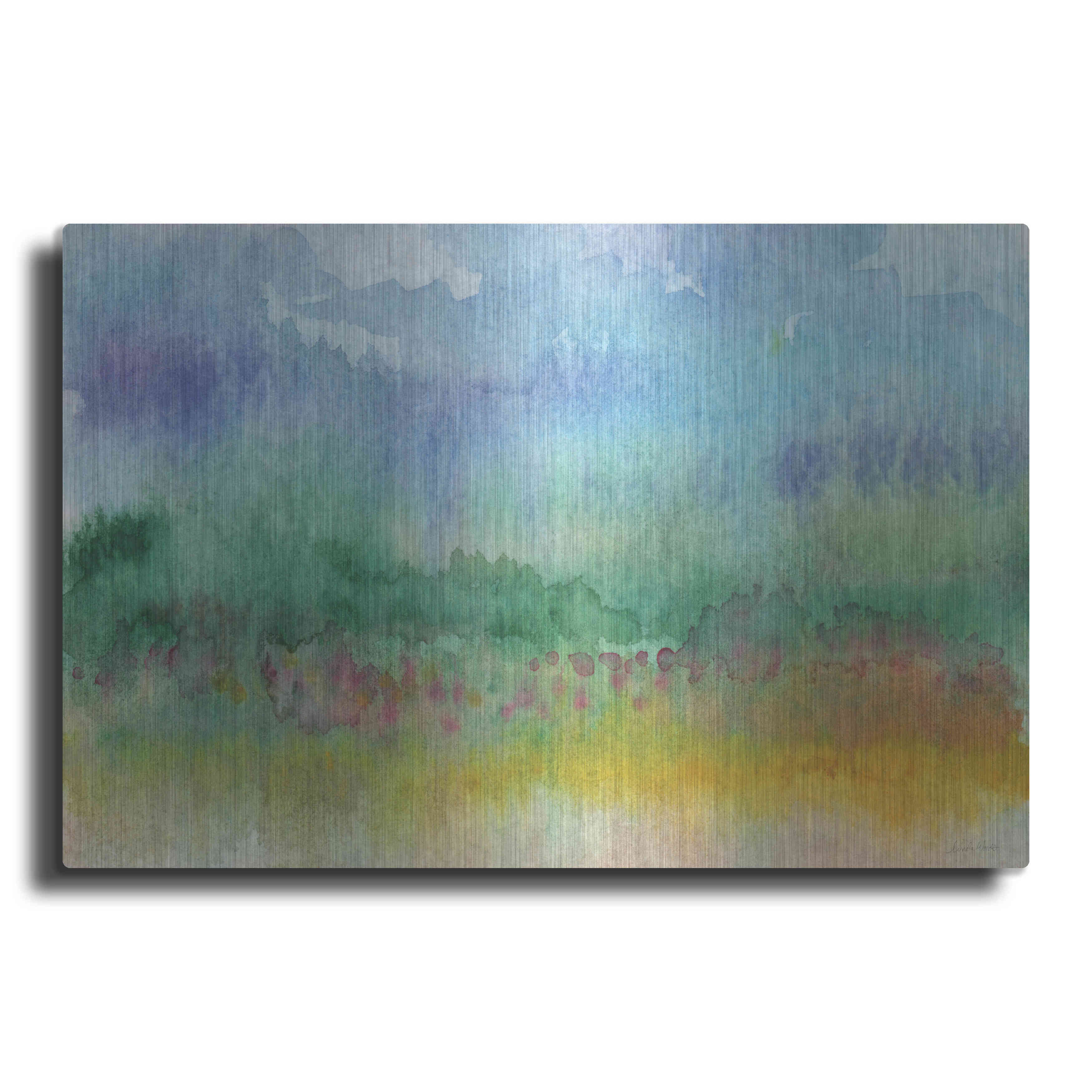 Luxe Metal Art 'Color Fields' by Linda Woods, Metal Wall Art, 36"x24 ...