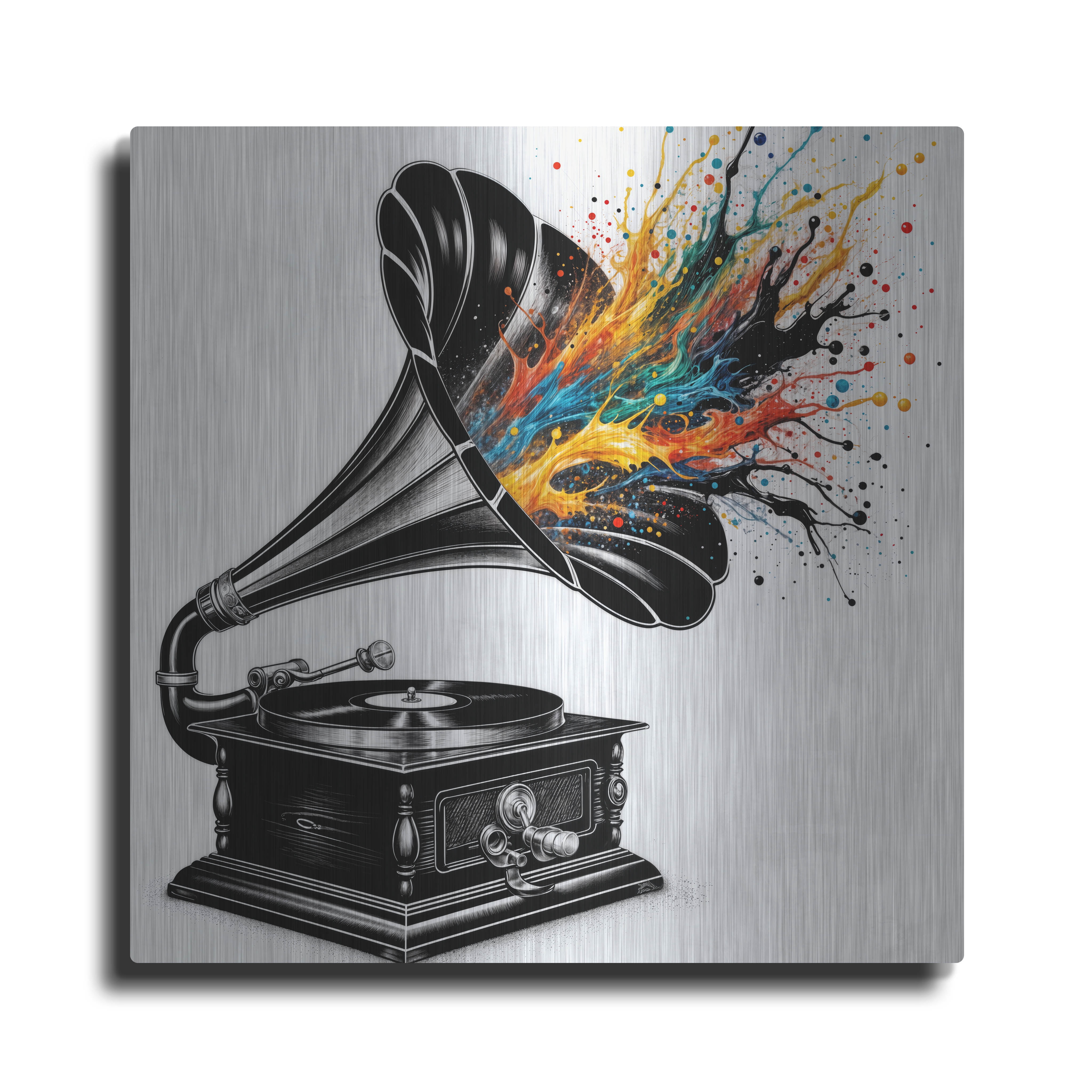Luxe Metal Art 'Color Of Music' by Rey Klimt Metal Wall Art, 12" x 12 ...