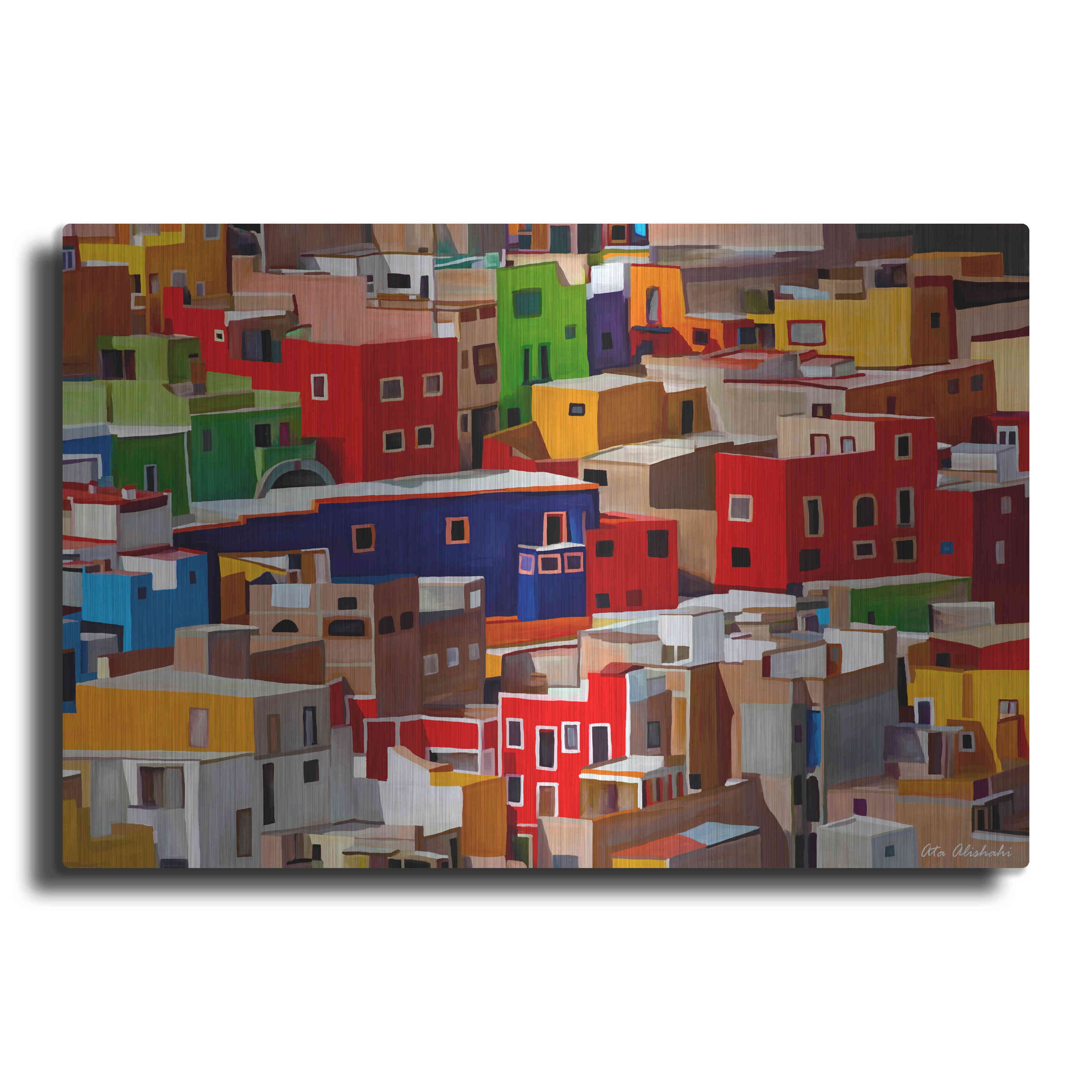 Luxe Metal Art 'Color town' by Ata Alishahi, Metal Wall Art, 24"x16 ...