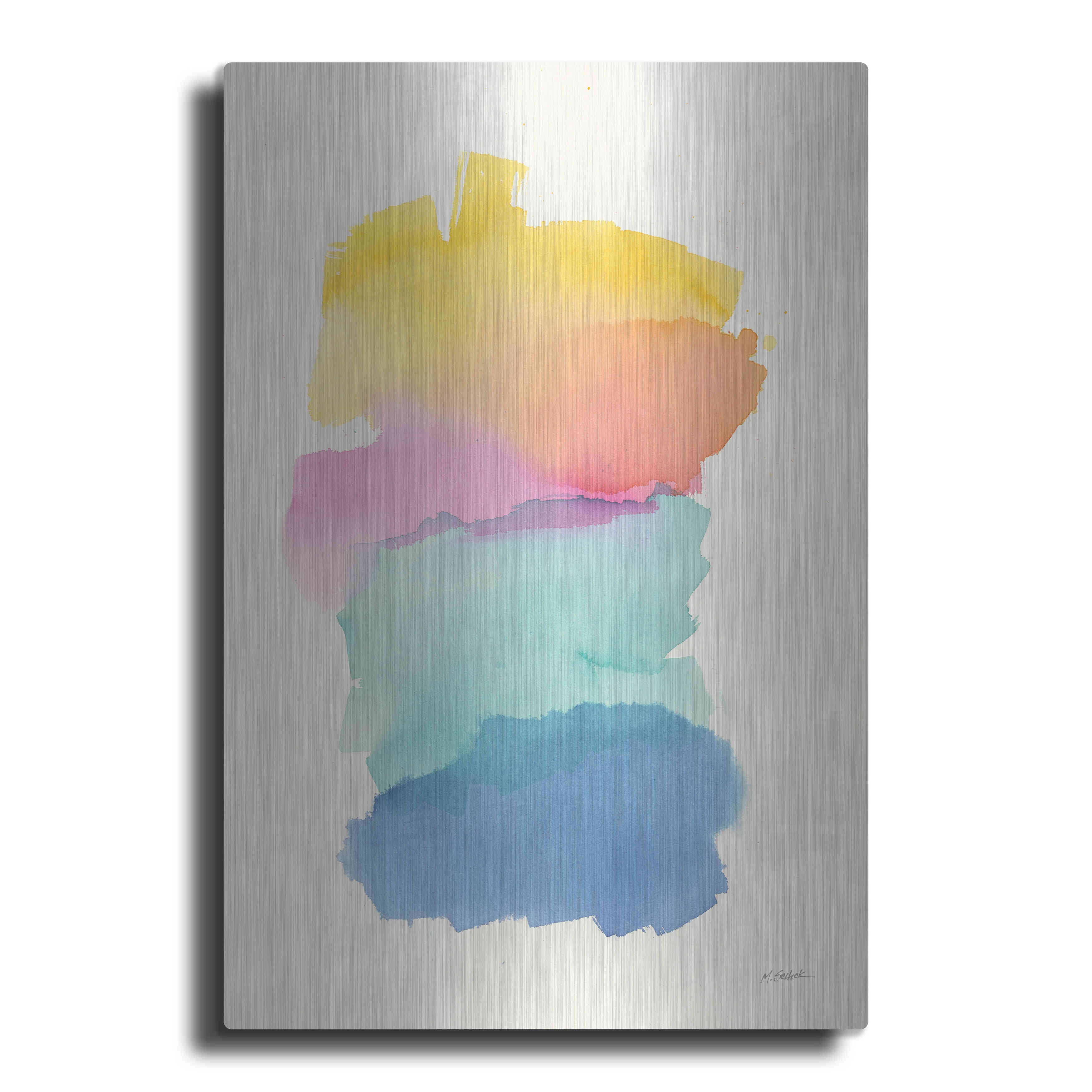 Luxe Metal Art 'Colorburst I' by Mike Schick, Metal Wall Art, 24"x36 ...