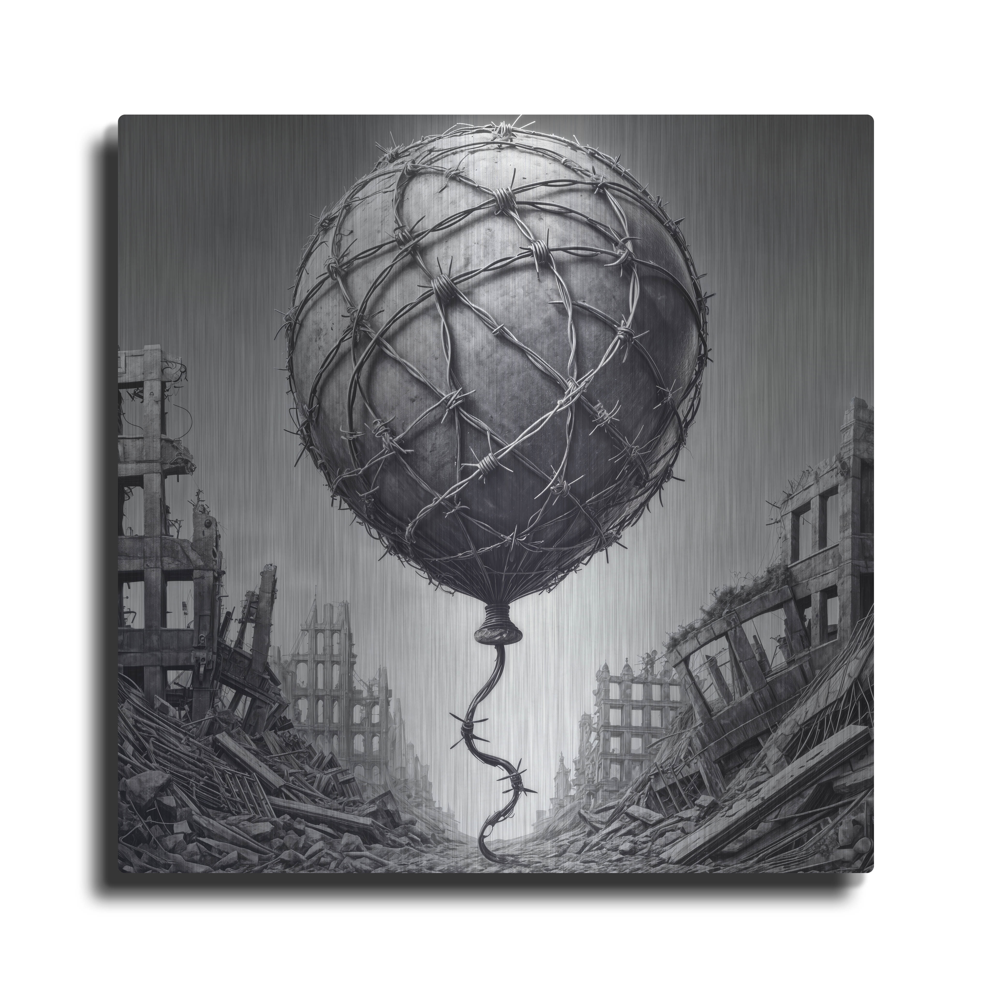 Luxe Metal Art 'Concrete Balloon' by Rey Klimt Metal Wall Art, 12" x 12 ...