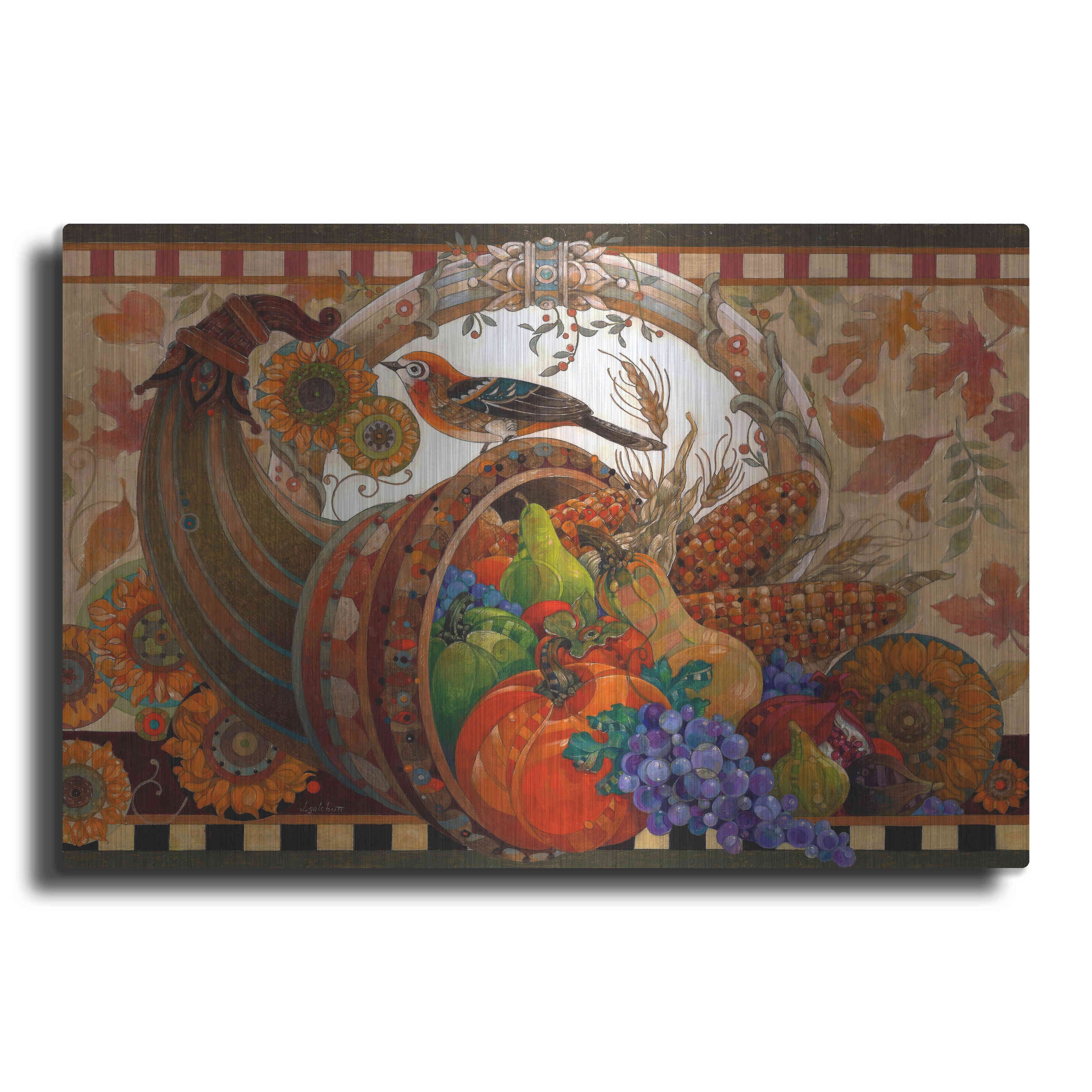 Luxe Metal Art 'Cornucopia' by David Galchutt, Metal Wall Art, 24"x16 ...