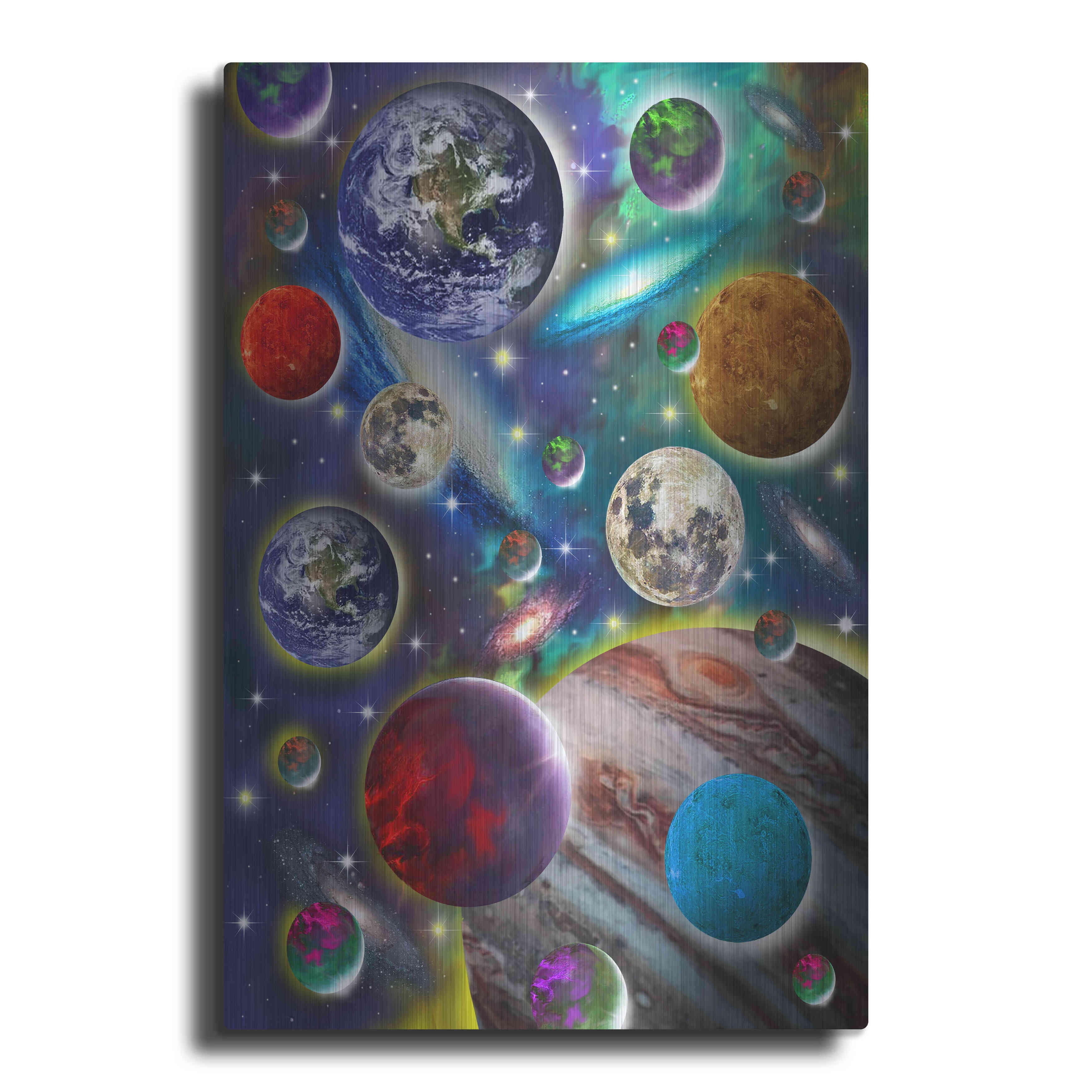 Luxe Metal Art 'Cosmic Planets' by Enright, Metal Wall Art, 24"x36 ...