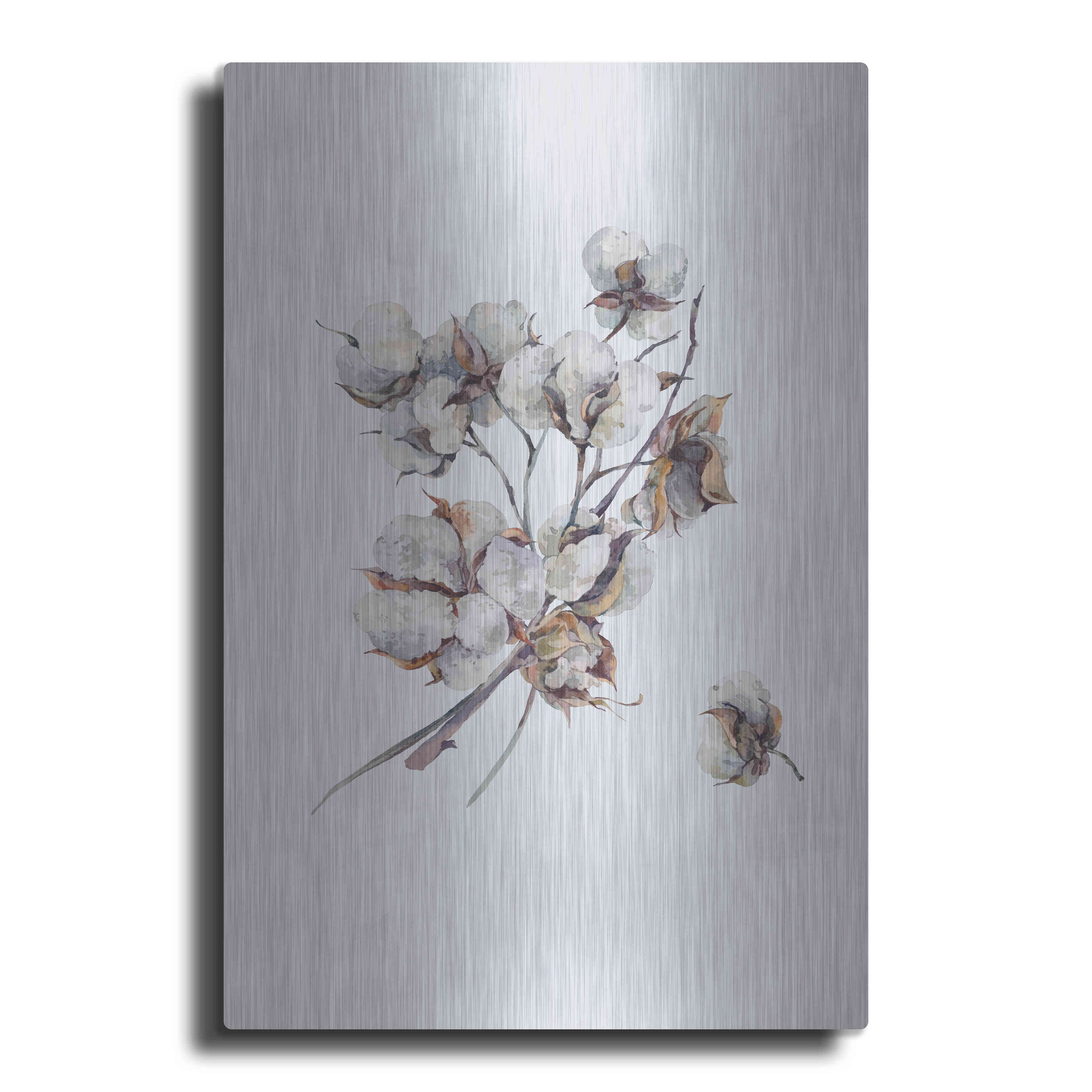 Luxe Metal Art 'Cotton III' by Incado, Metal Wall Art, 12"x16 ...