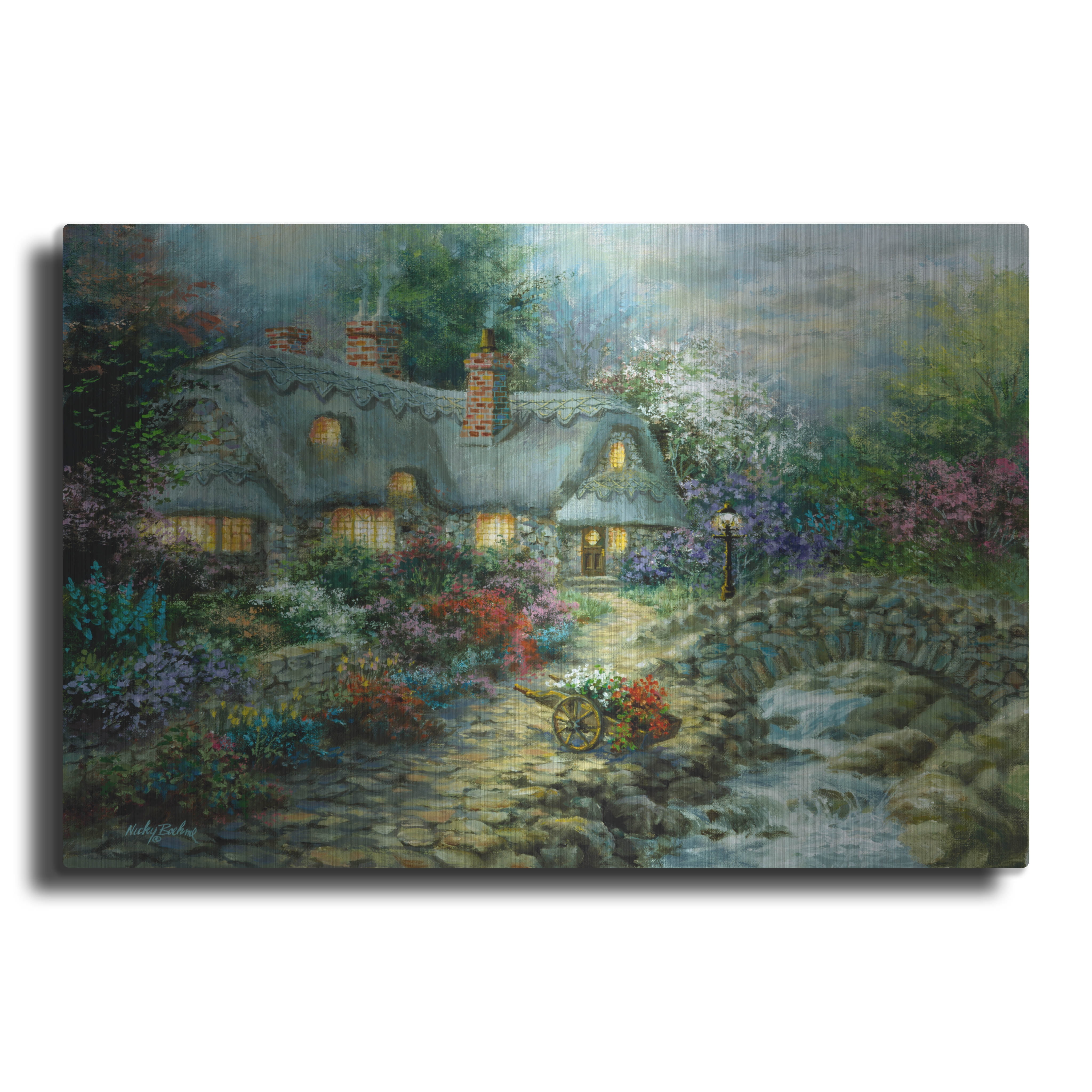 Luxe Metal Art 'Country Cottage' by Nicky Boehme Metal Wall Art, 24" x ...
