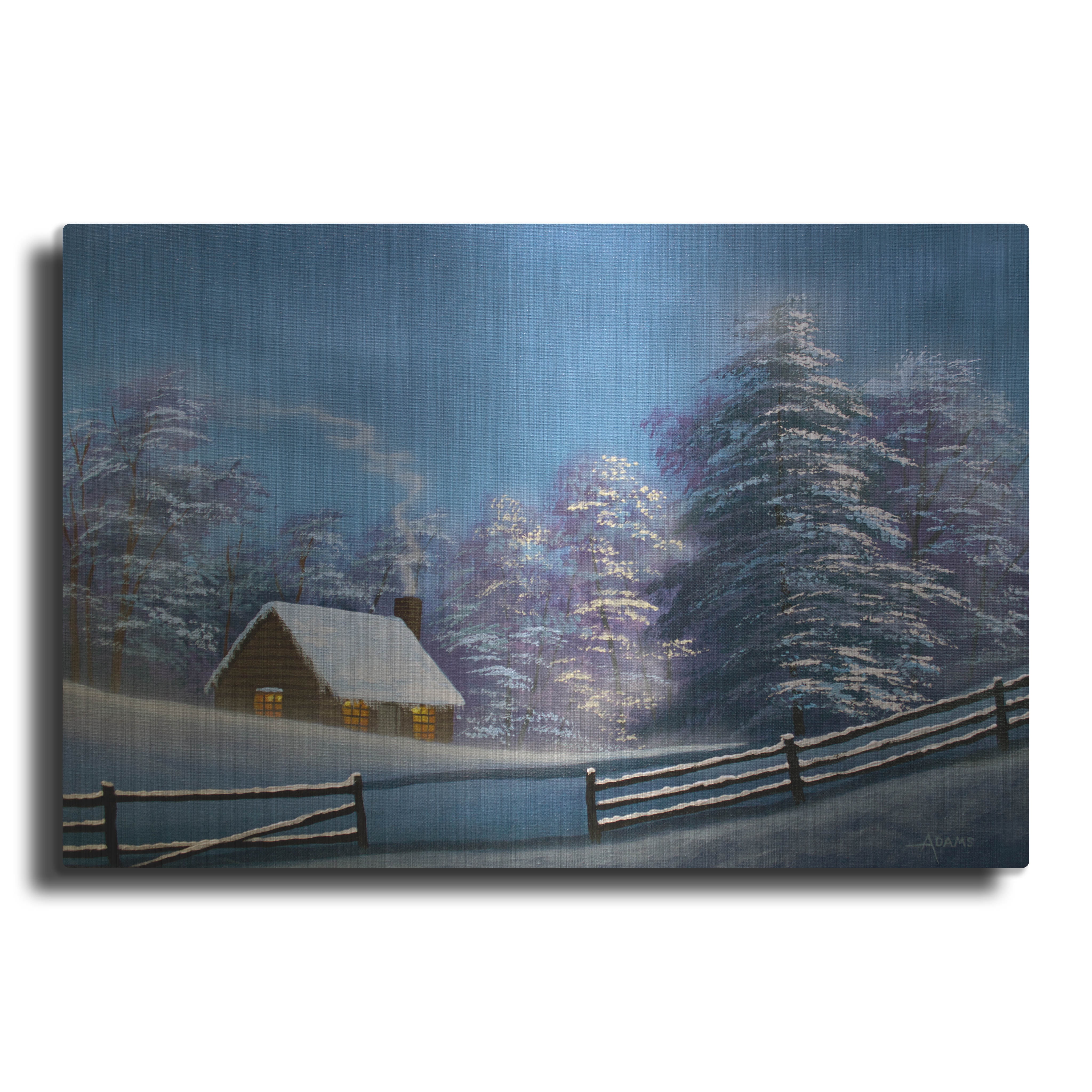 Luxe Metal Art 'Cozy Cabin' by Gary Adams, Metal Wall Art, 36"x24 ...