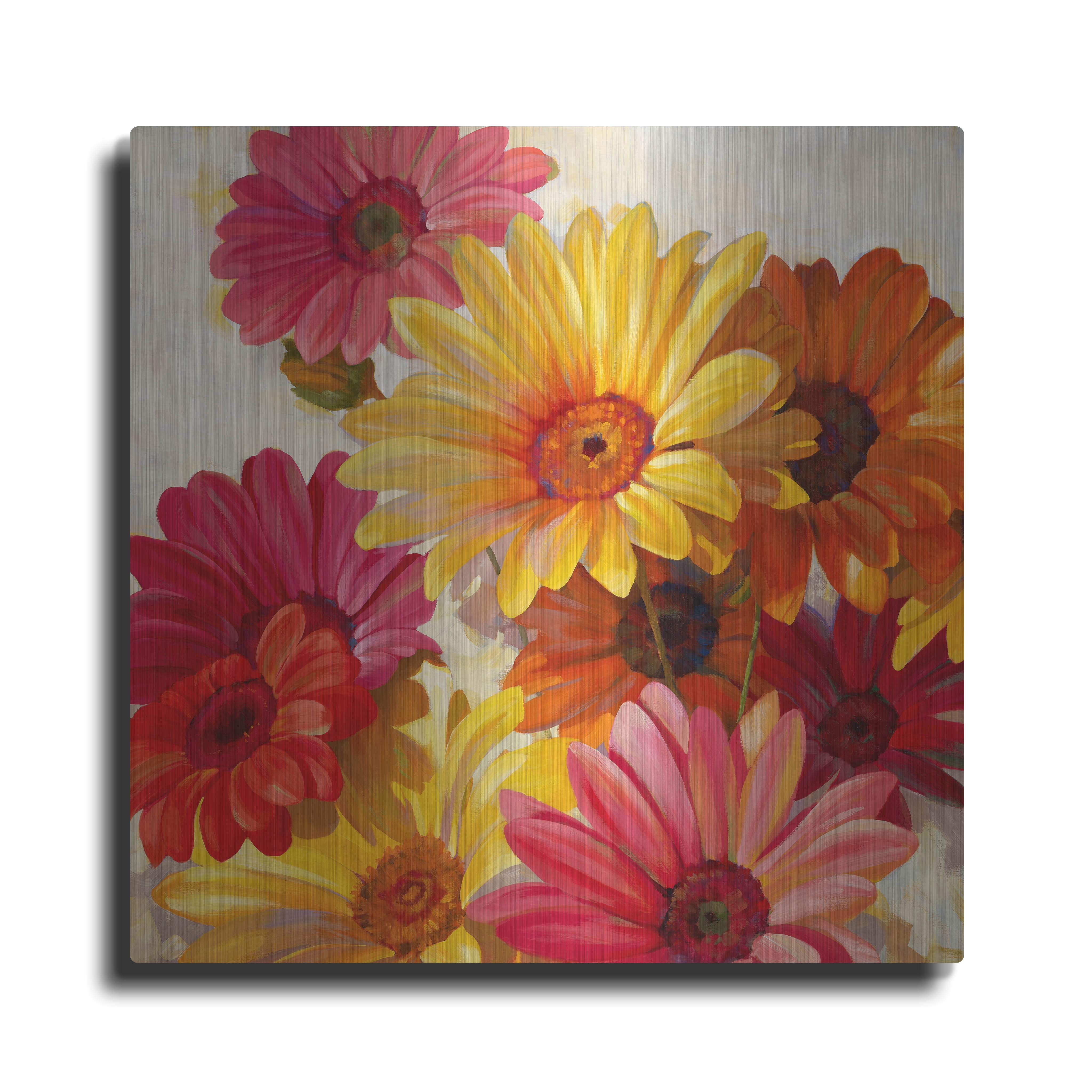 Luxe Metal Art ' Daisies for Spring' by Emma Styles, Metal Wall Art, 36 ...