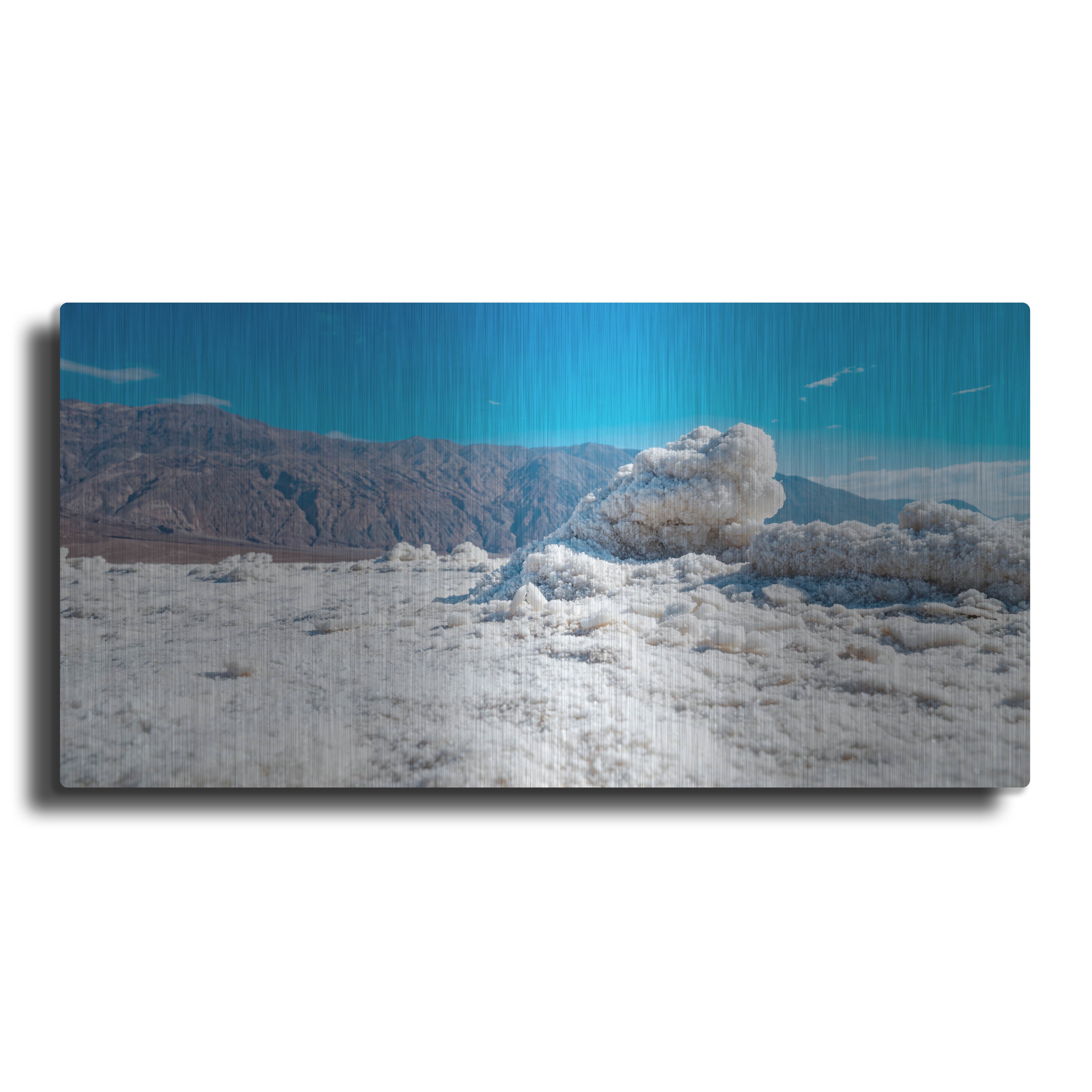 Luxe Metal Art 'Death Valley - Badwater Basin Salt' by Epic Portfolio Metal Wall Art, 24" x 12 ...