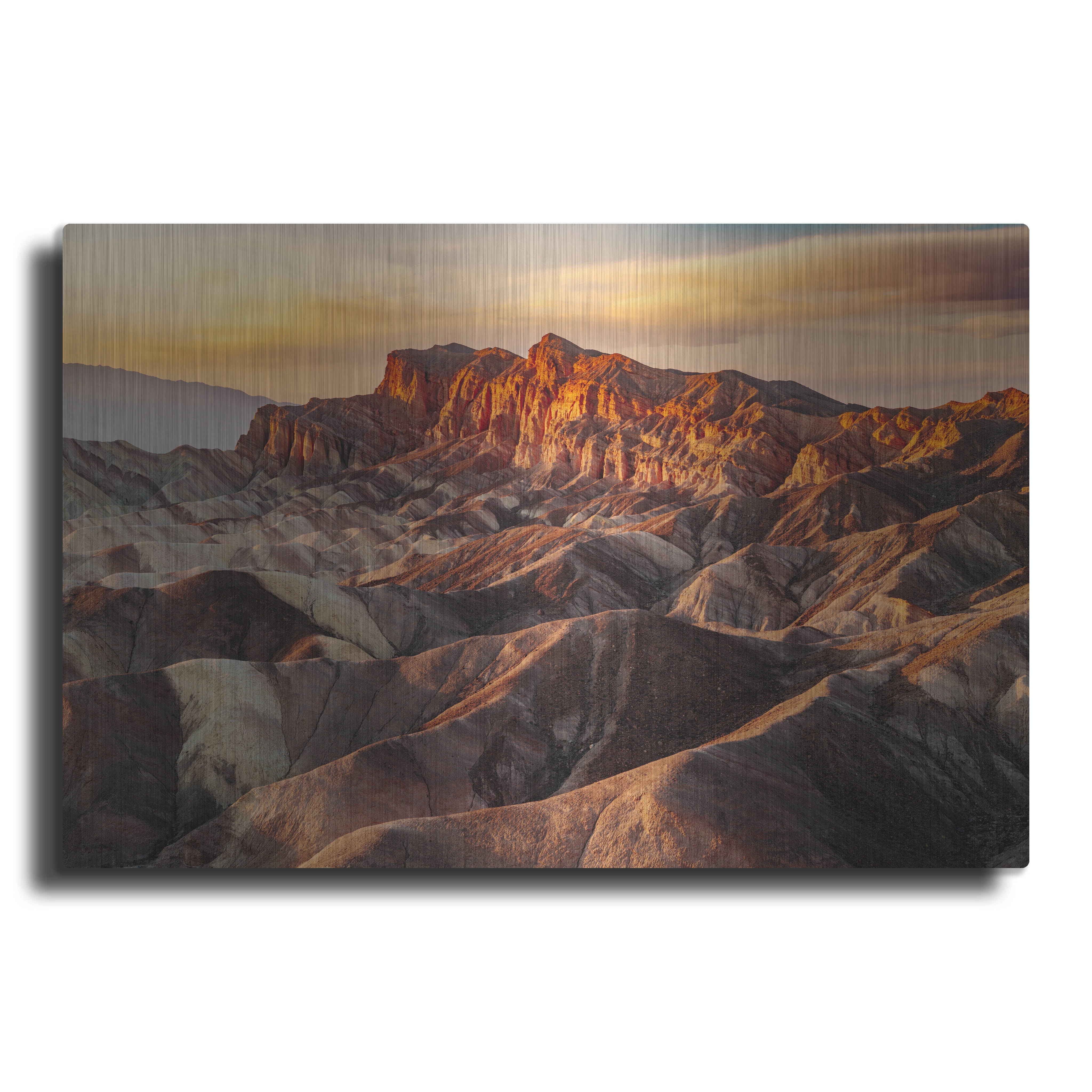Luxe Metal Art 'Death Valley - Zabriskie Point Gold Sunset' by Epic ...