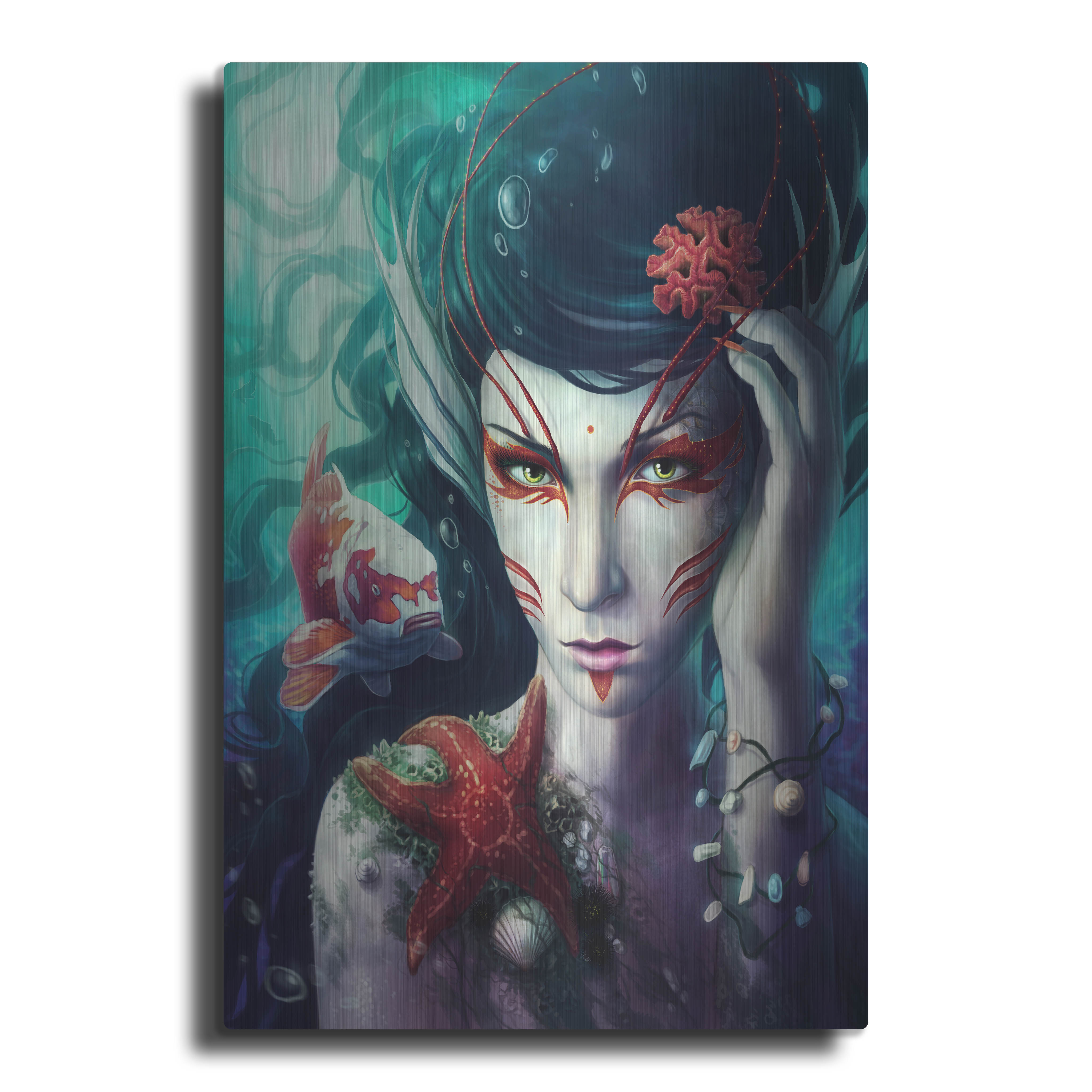 Luxe Metal Art 'Deep Sea' by JoJoesArt, Metal Wall Art, 16"x24 ...