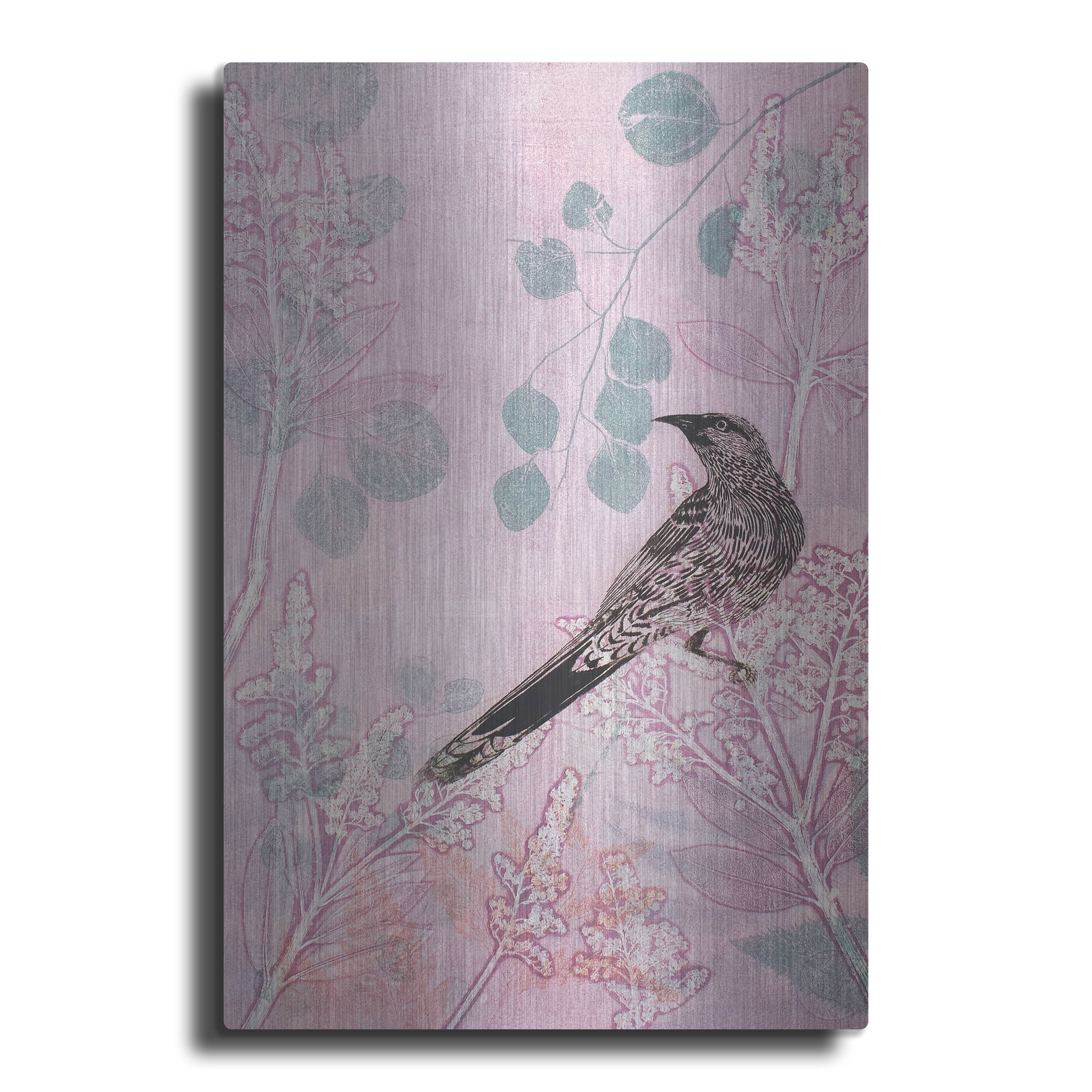 Luxe Metal Art ' Dusk Wattlebird in Pink' by Trudy Rice, Metal Wall Art ...