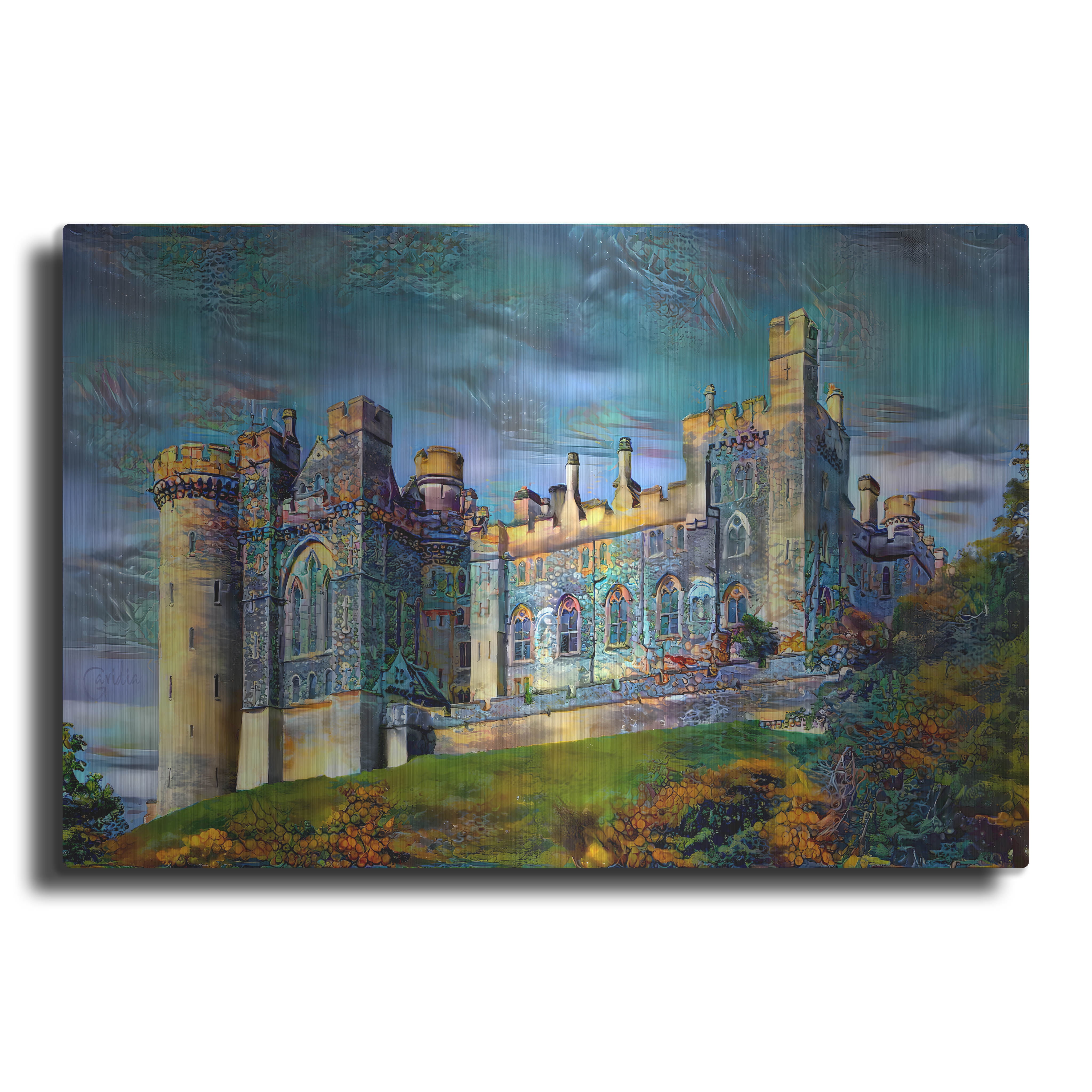 Luxe Metal Art 'England West Sussex Arundel Castle' by Pedro Gavidia ...