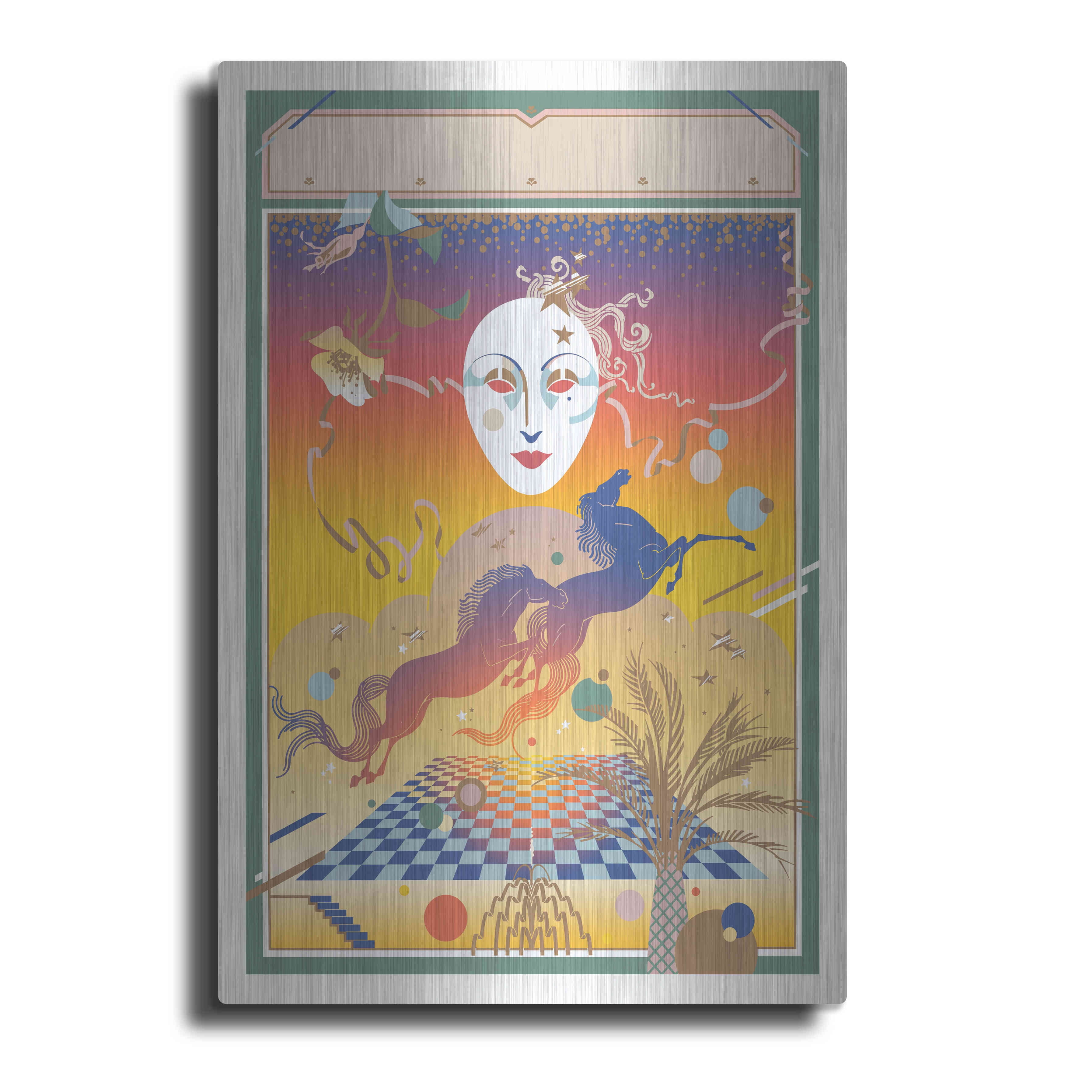 Luxe Metal Art 'Fantasy Mask' by David Chestnutt, Metal Wall Art, 12 ...
