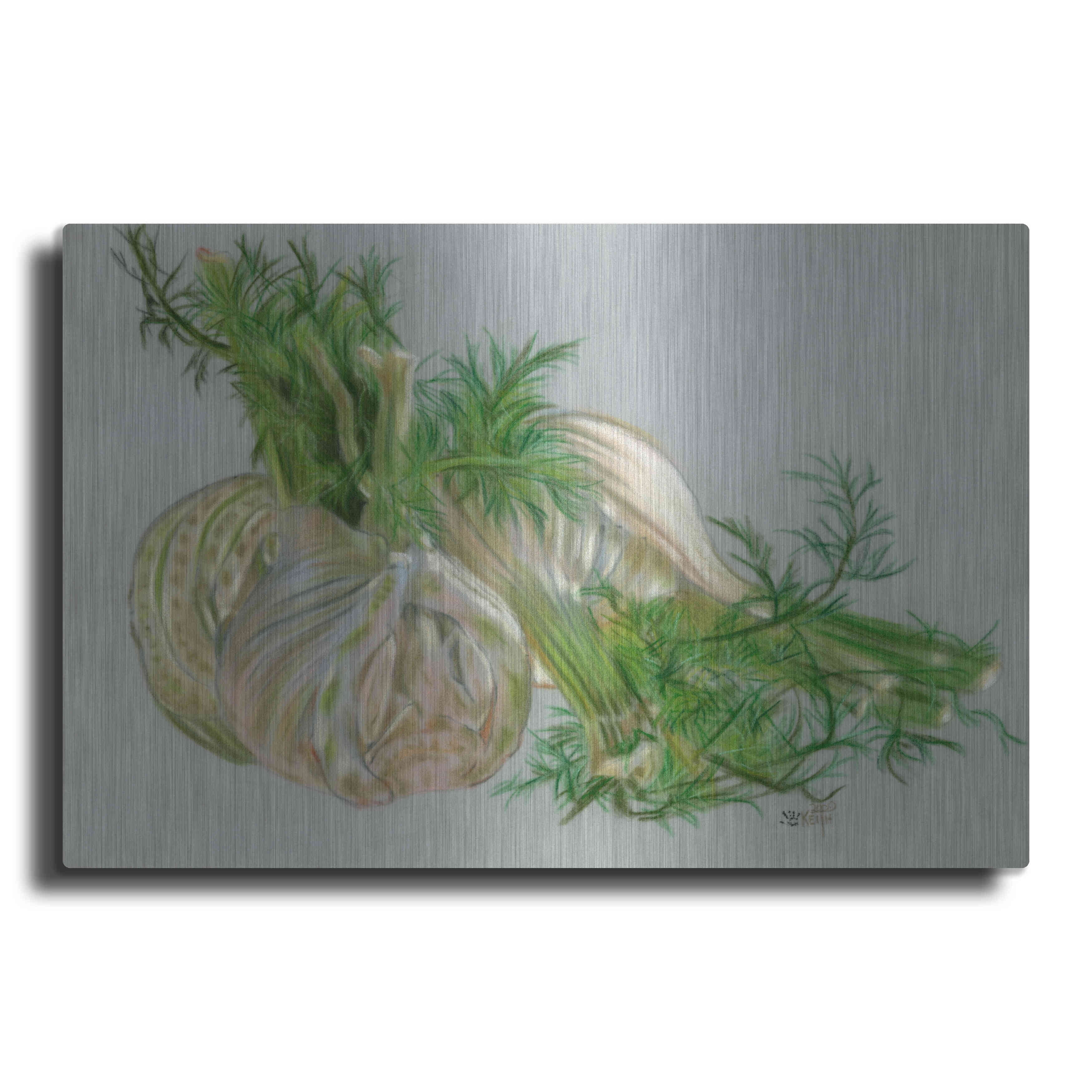 Luxe Metal Art 'Fennel' by Barbara Keith, Metal Wall Art, 24"x16 ...