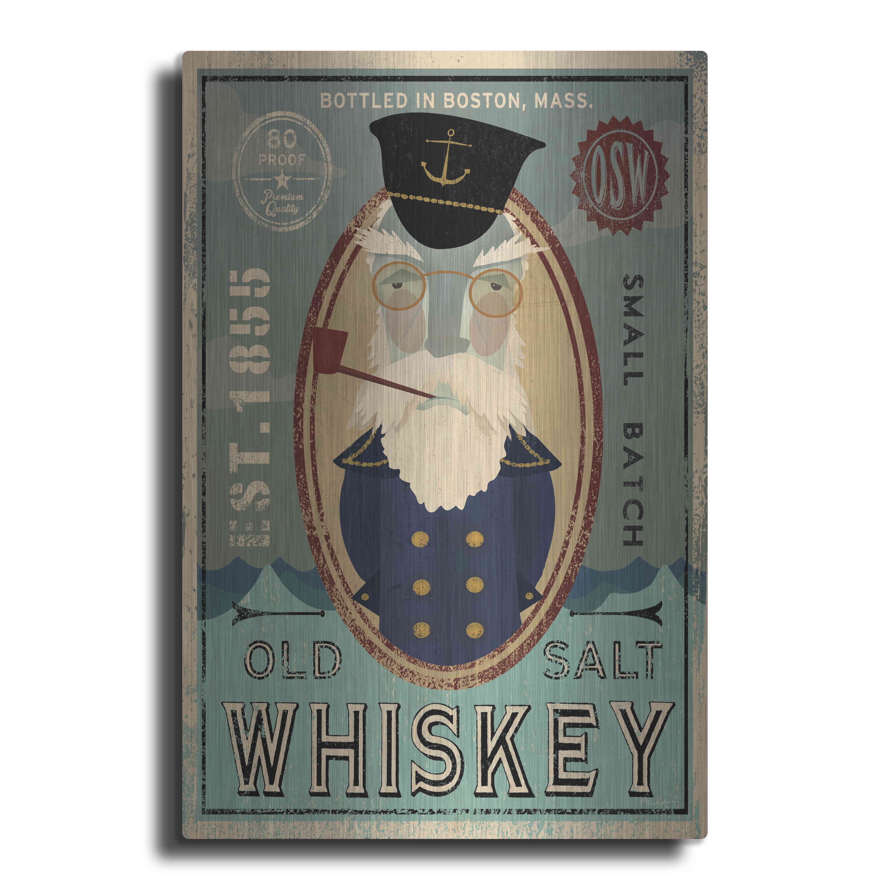 Luxe Metal Art 'Fisherman III Old Salt Whiskey' by Ryan Fowler, Metal ...