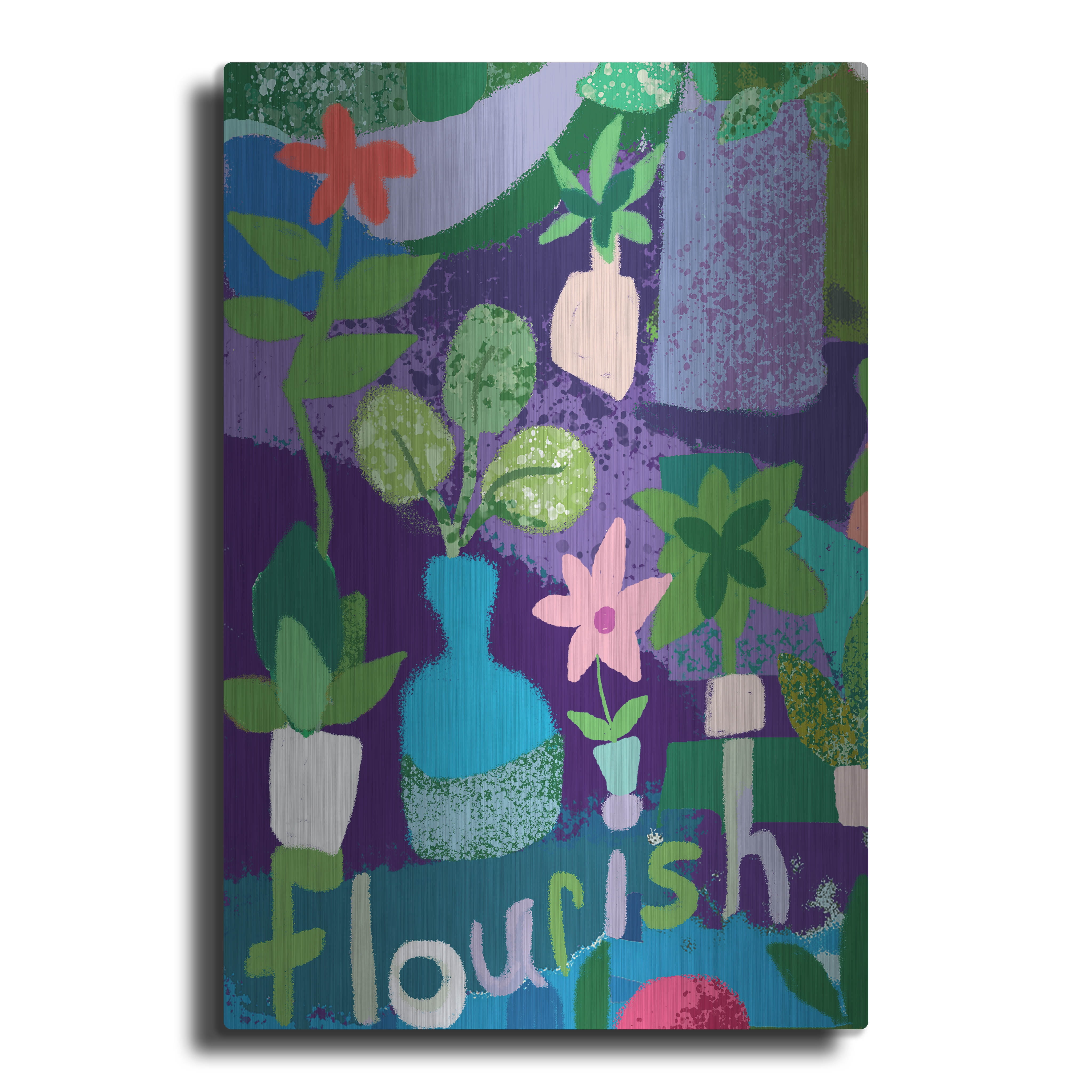 Luxe Metal Art 'Flourish' by Holly McGee, Metal Wall Art, 24"x36 ...
