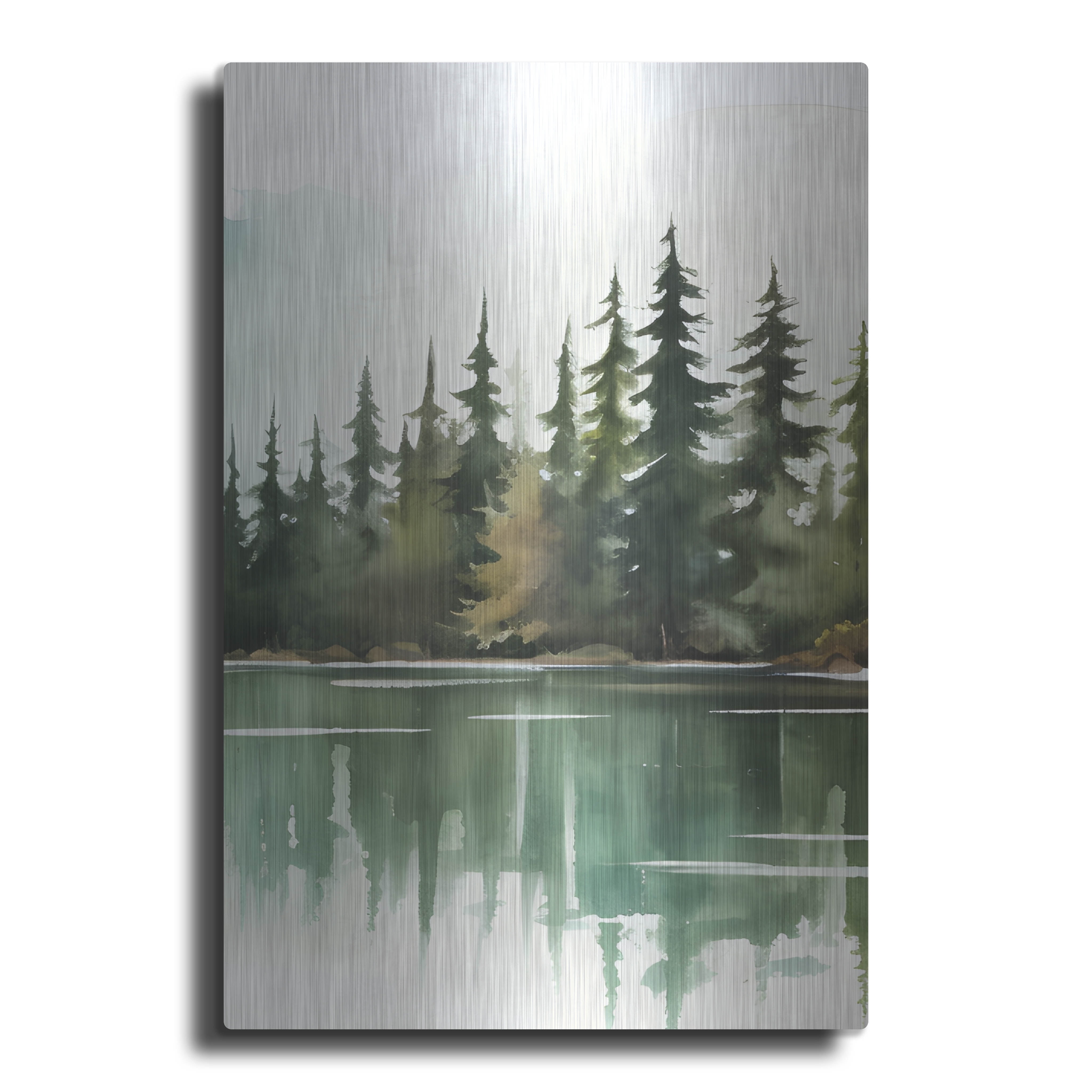 Luxe Metal Art 'Forest Landscape III' by Petals Prints Design, Metal ...