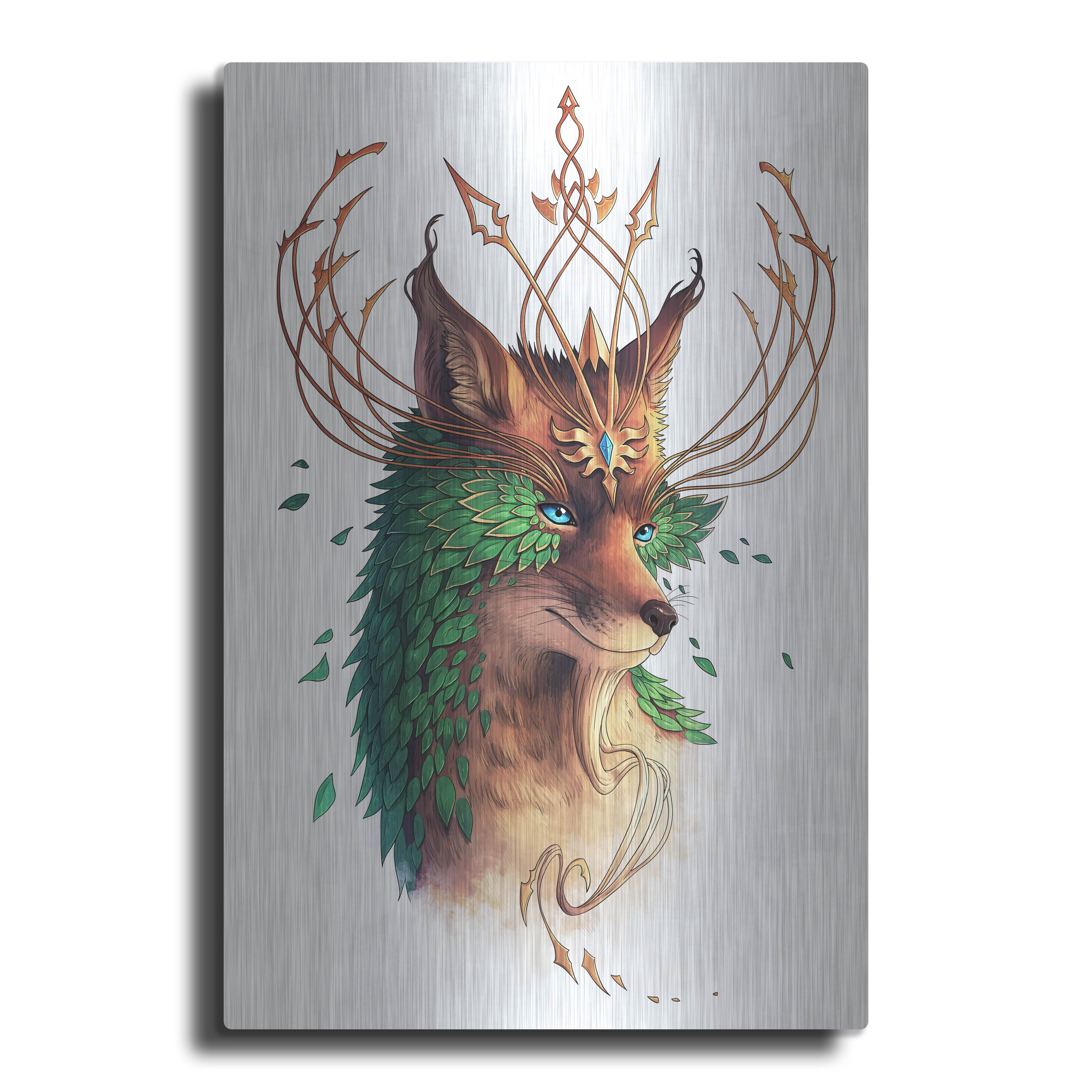 Luxe Metal Art 'Fox Colored' by JoJoesArt, Metal Wall Art, 24"x36 ...