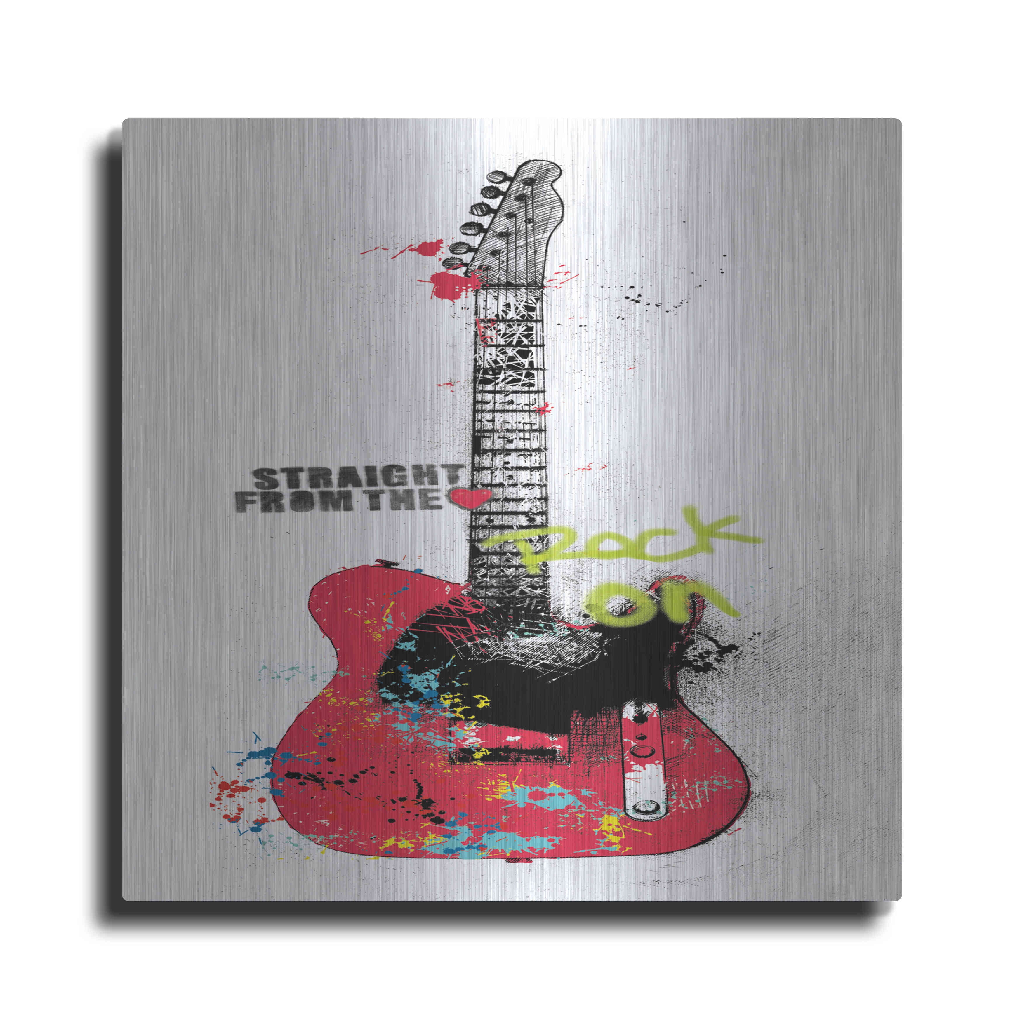 Luxe Metal Art 'Garage Band I Graffiti' by Mike Schick, Metal Wall Art ...