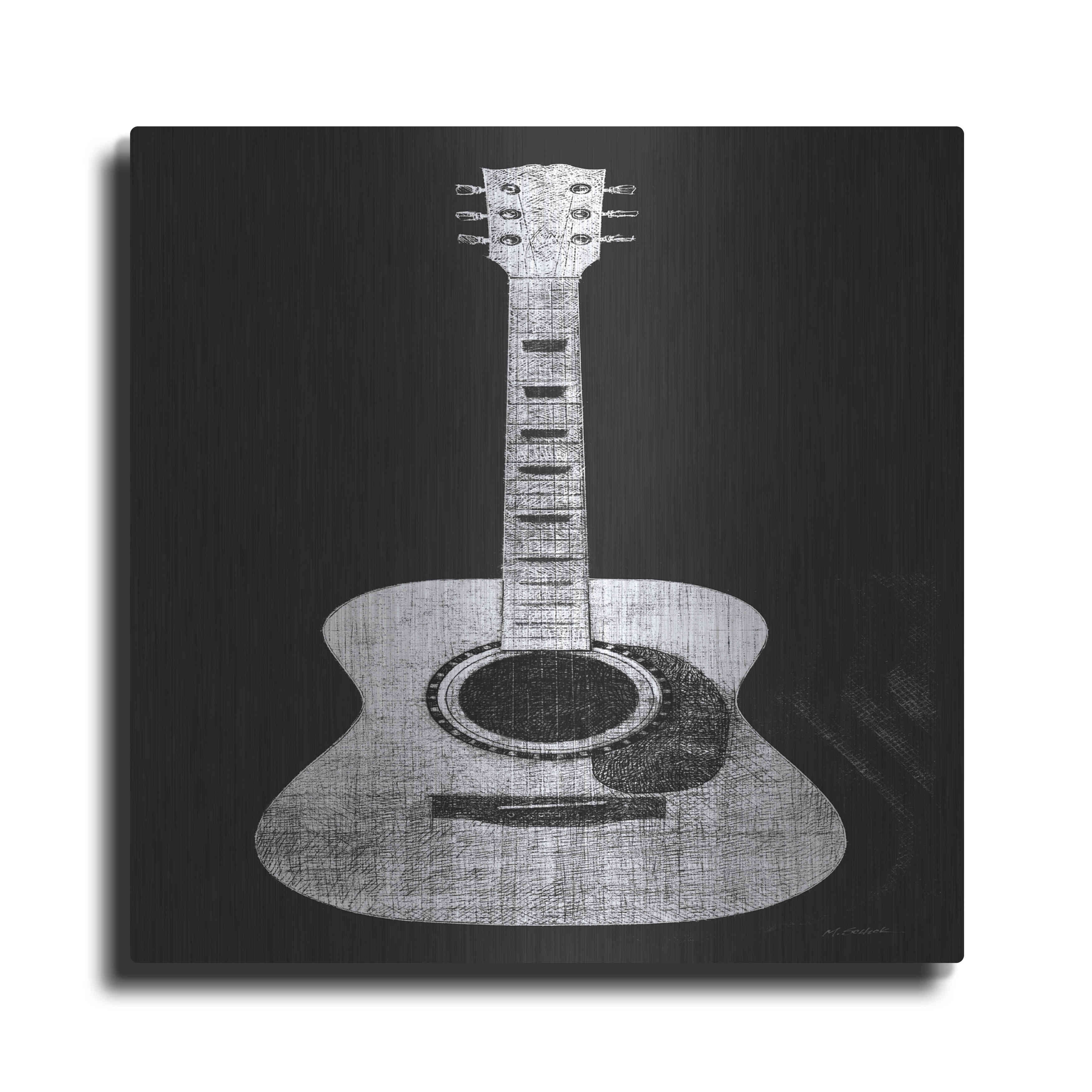 Luxe Metal Art 'Garage Band II Wb' by Mike Schick, Metal Wall Art, 12 ...